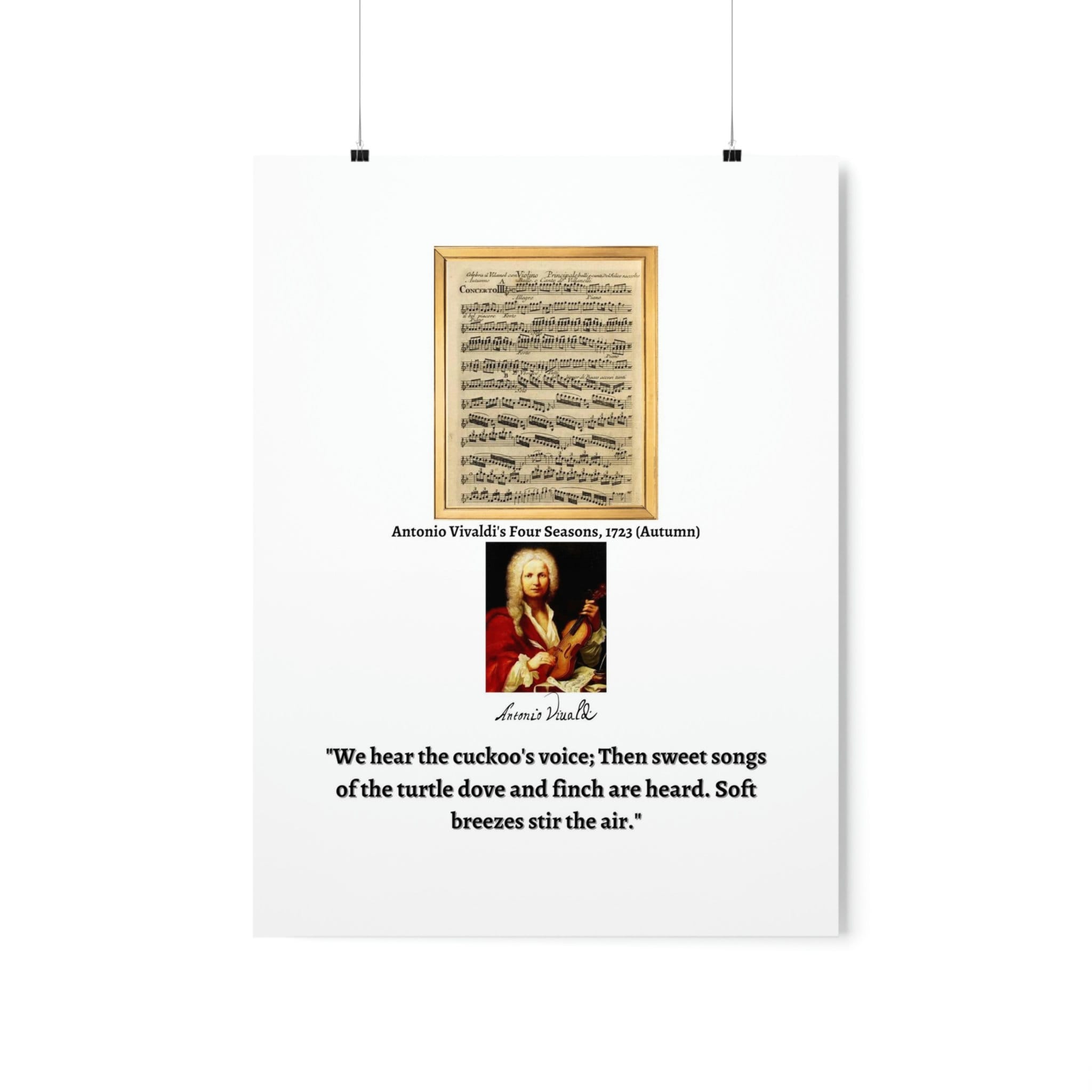 Vivaldi Quote, Antonio Vivaldi Wall Art, the Four Seasons, Quote Print ...