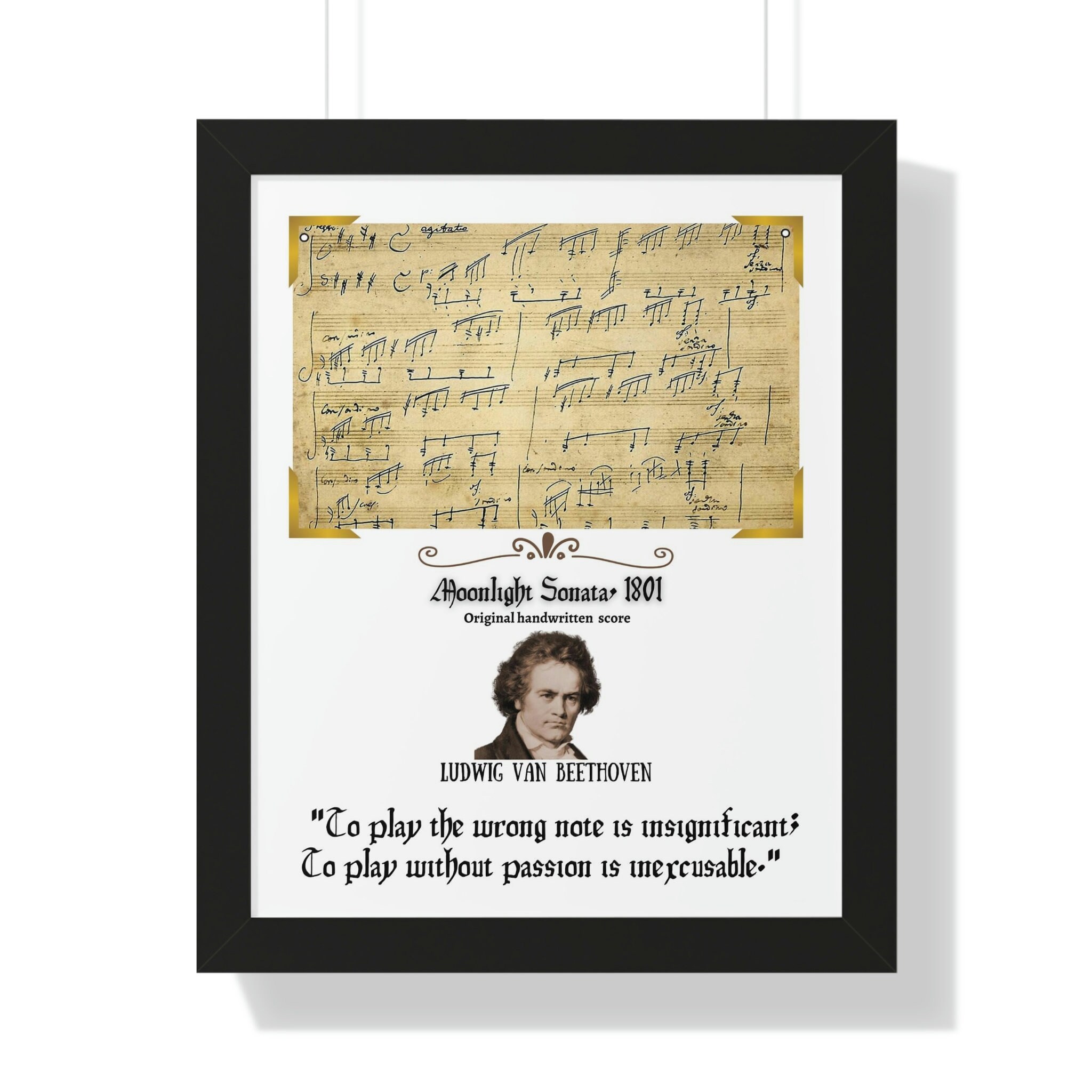 Beethoven Quote, Beethoven Wall Art, Moonlight Sonata, Quote Print ...