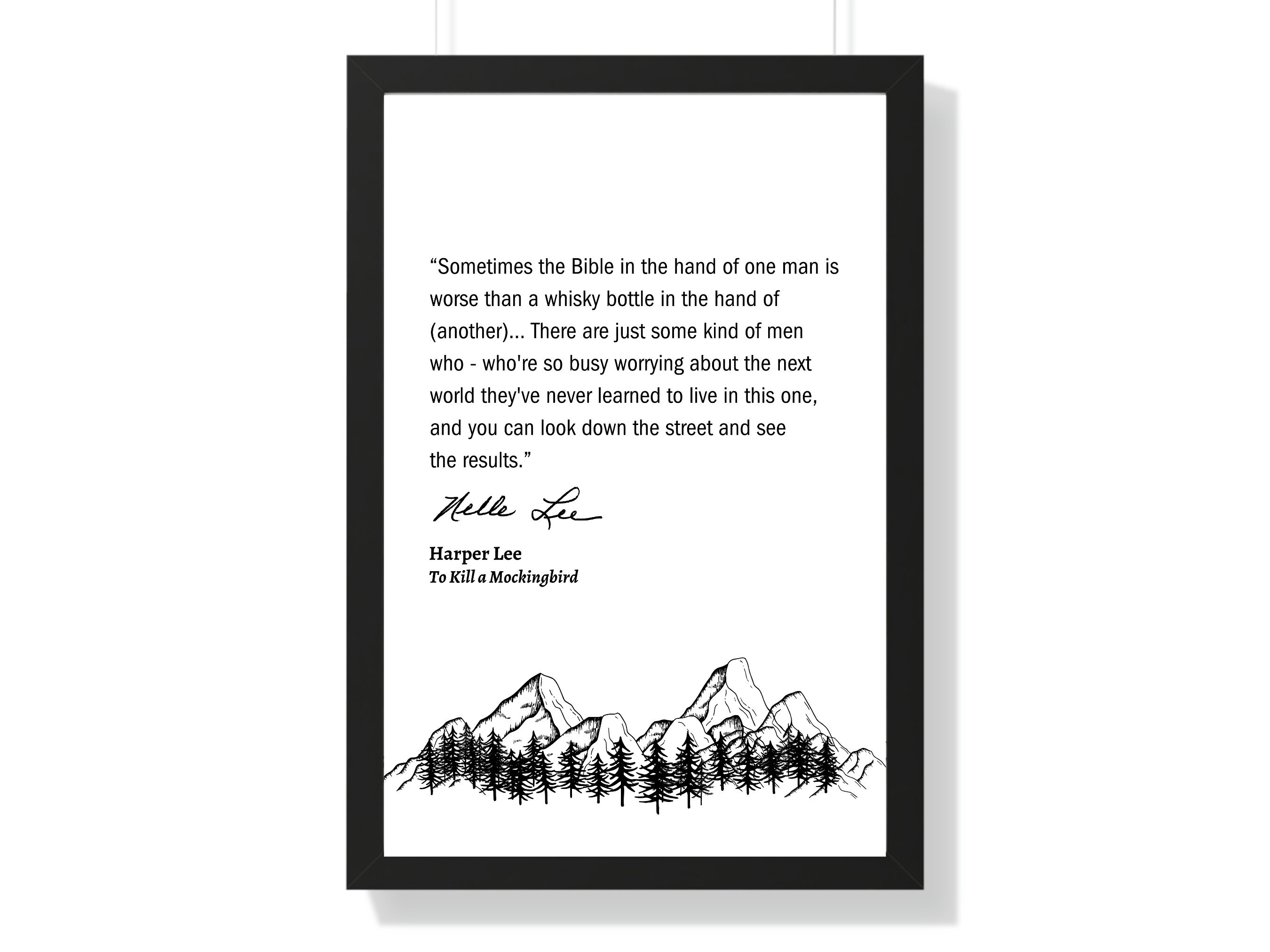 Harper Lee Quote, to Kill a Mockingbird Wall Art, Quote Print Poster ...
