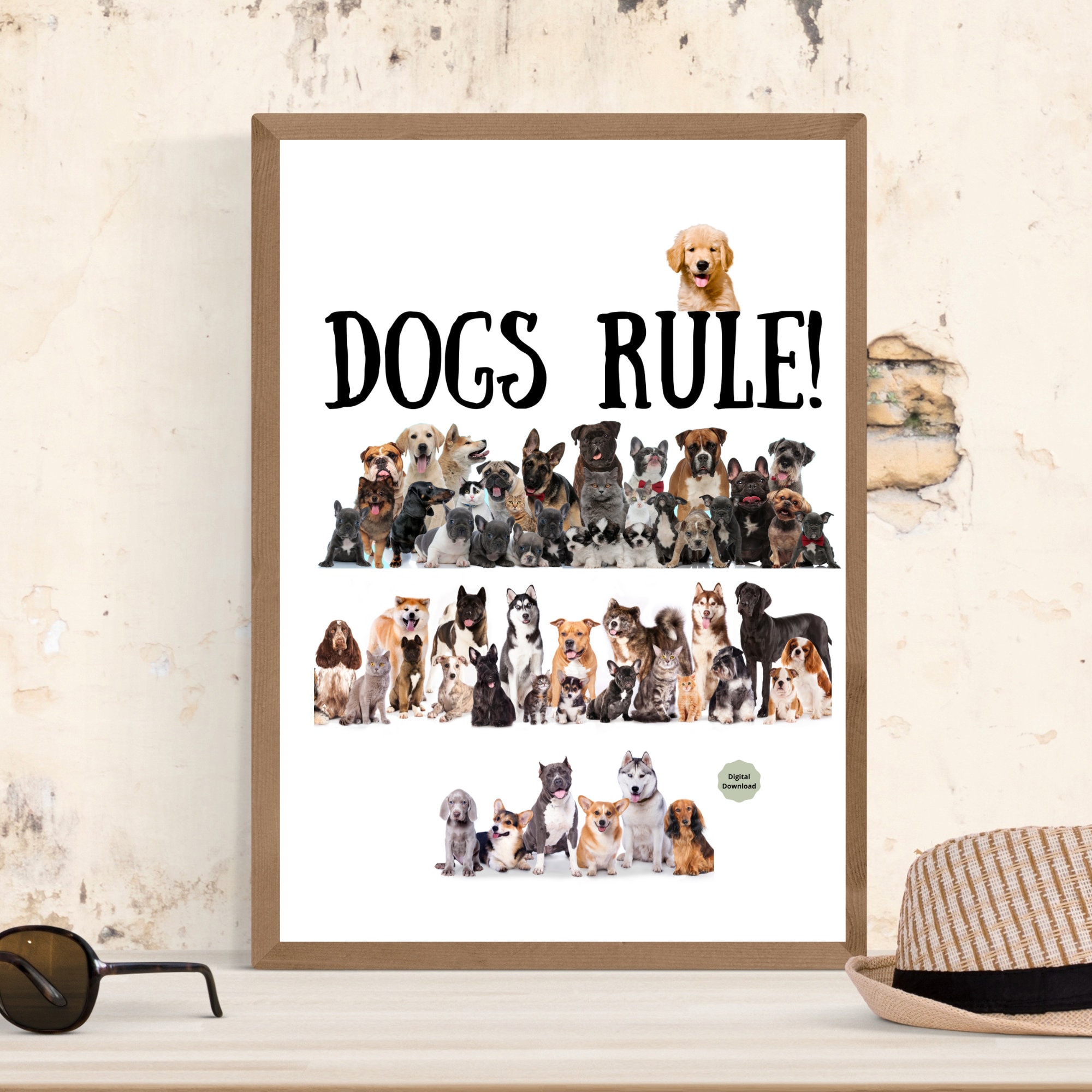 DOGS RULE Digital Wall Art, Printable Wall Art, Wall Hangings, Digital ...