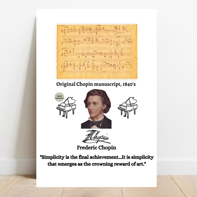 FREDERIC CHOPIN. Digital Wall Art, Printable Wall Art, Wall Hangings ...