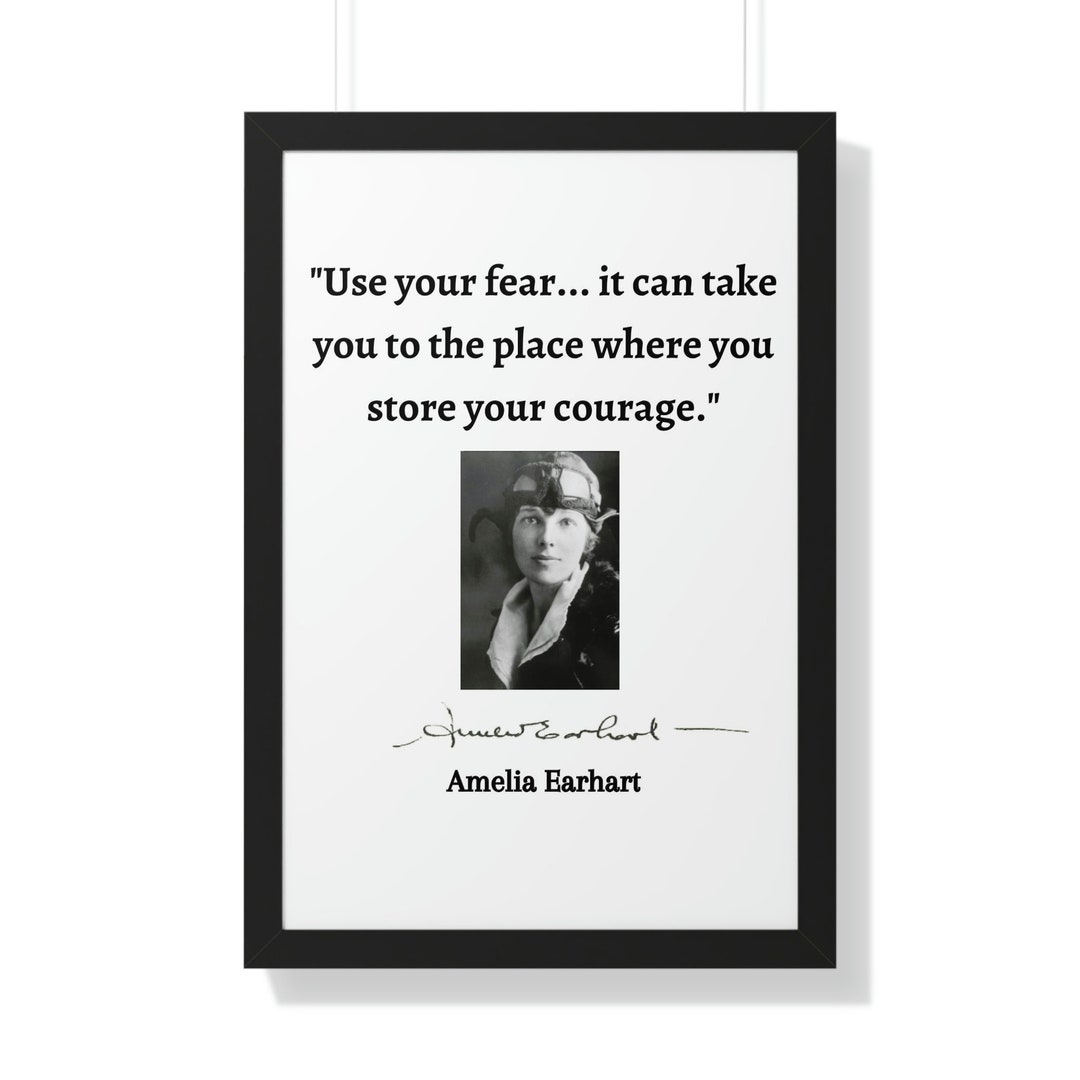 Amelia Earhart Quote, A. Earhart Wall Art, Woman Aviator Pioneer, Quote ...