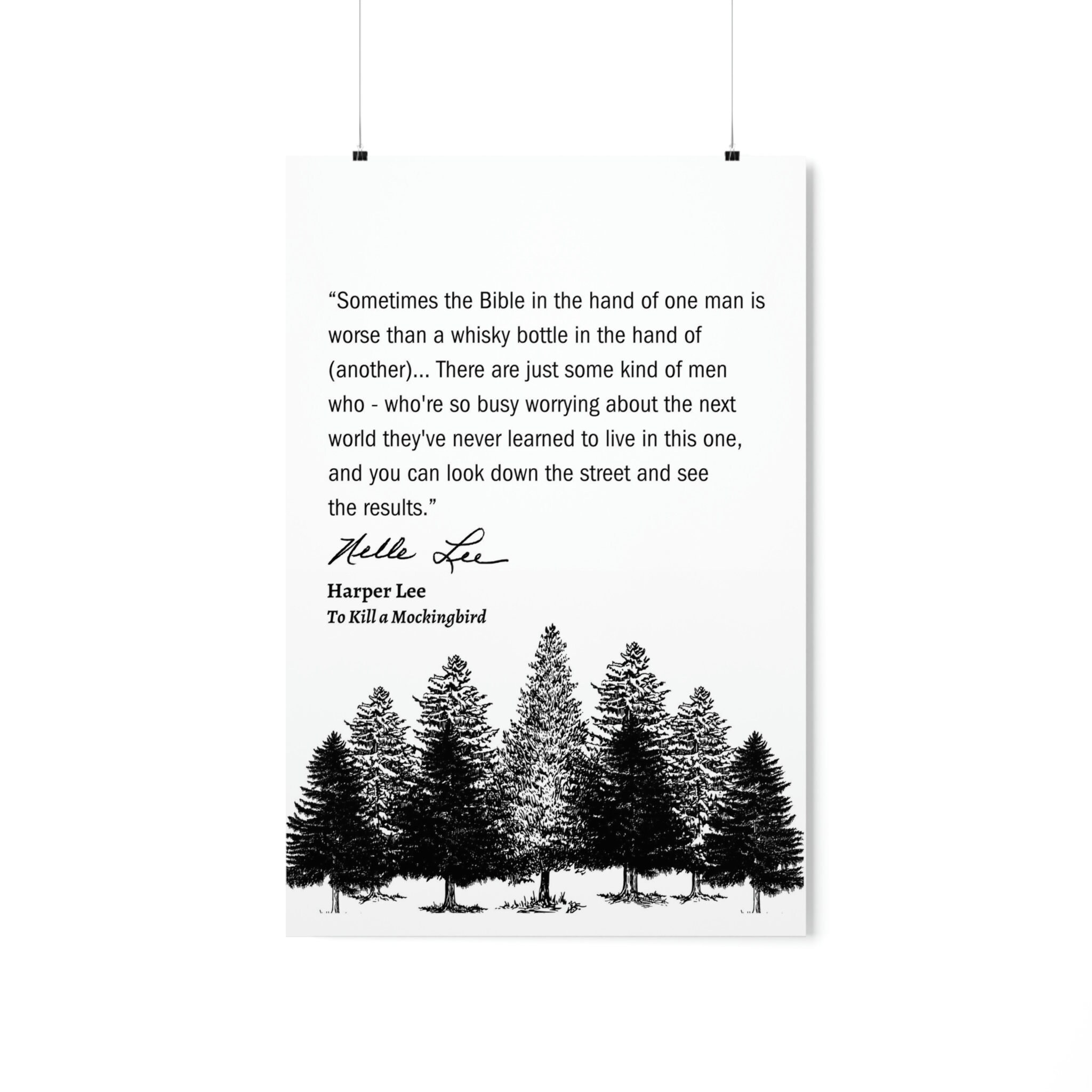 Harper Lee Quote, to Kill a Mockingbird Wall Art, Quote Print Poster ...