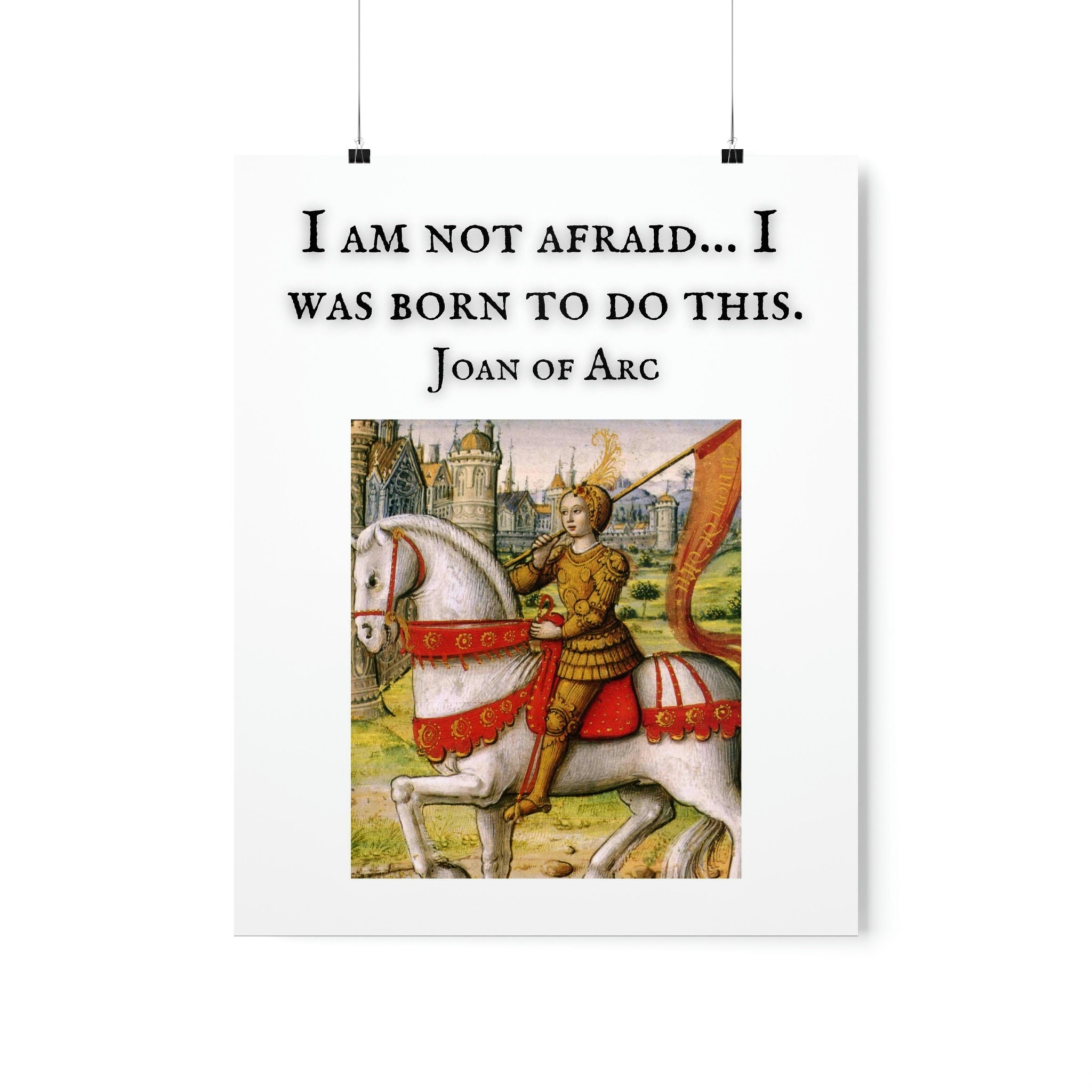 Joan of Arc Quote, Joan of Arc Wall Art, I Was Born to Do This, Quote ...