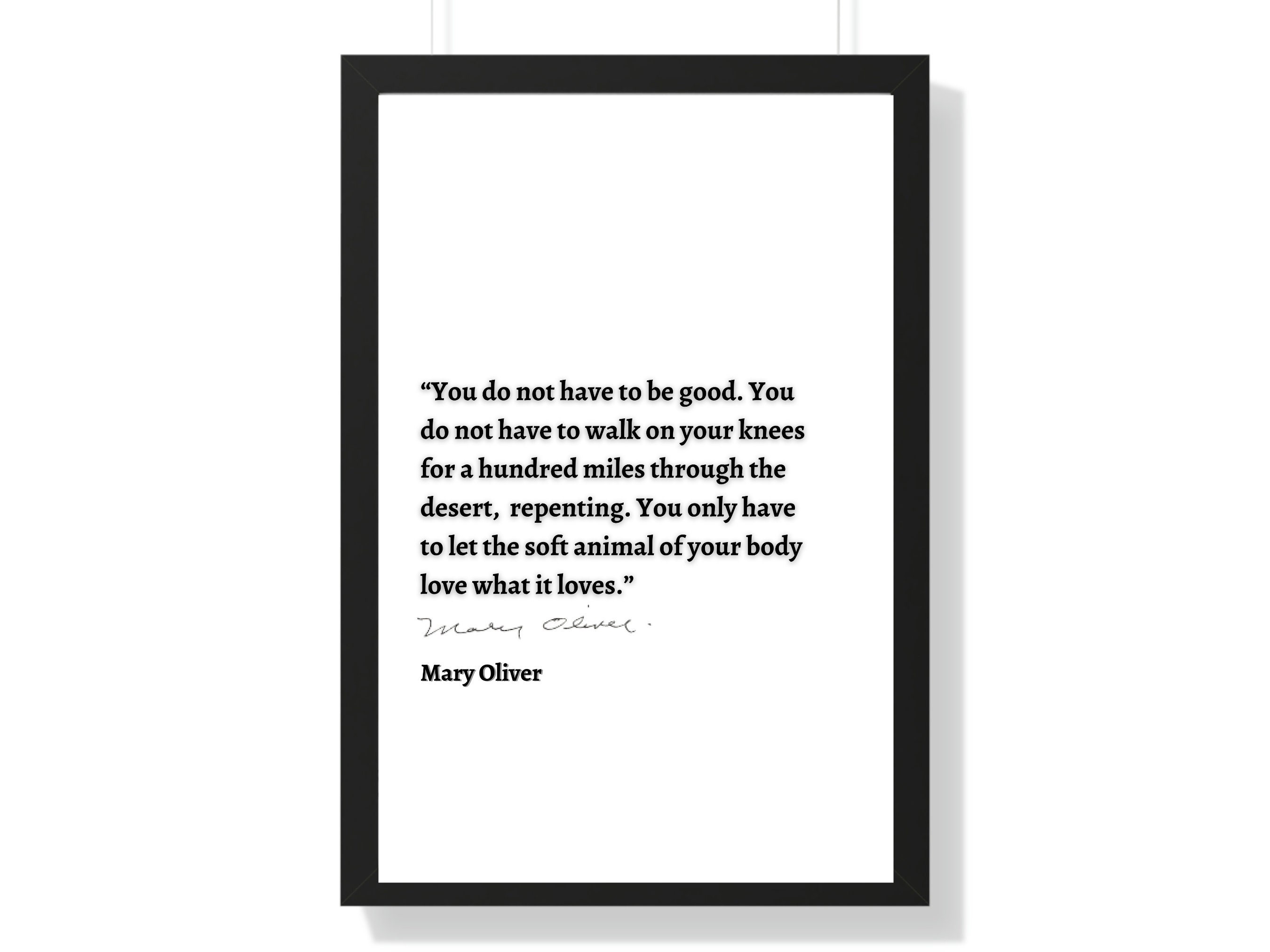 Mary Oliver Quote Mary Oliver Wall Art Quote Poster Literary Print
