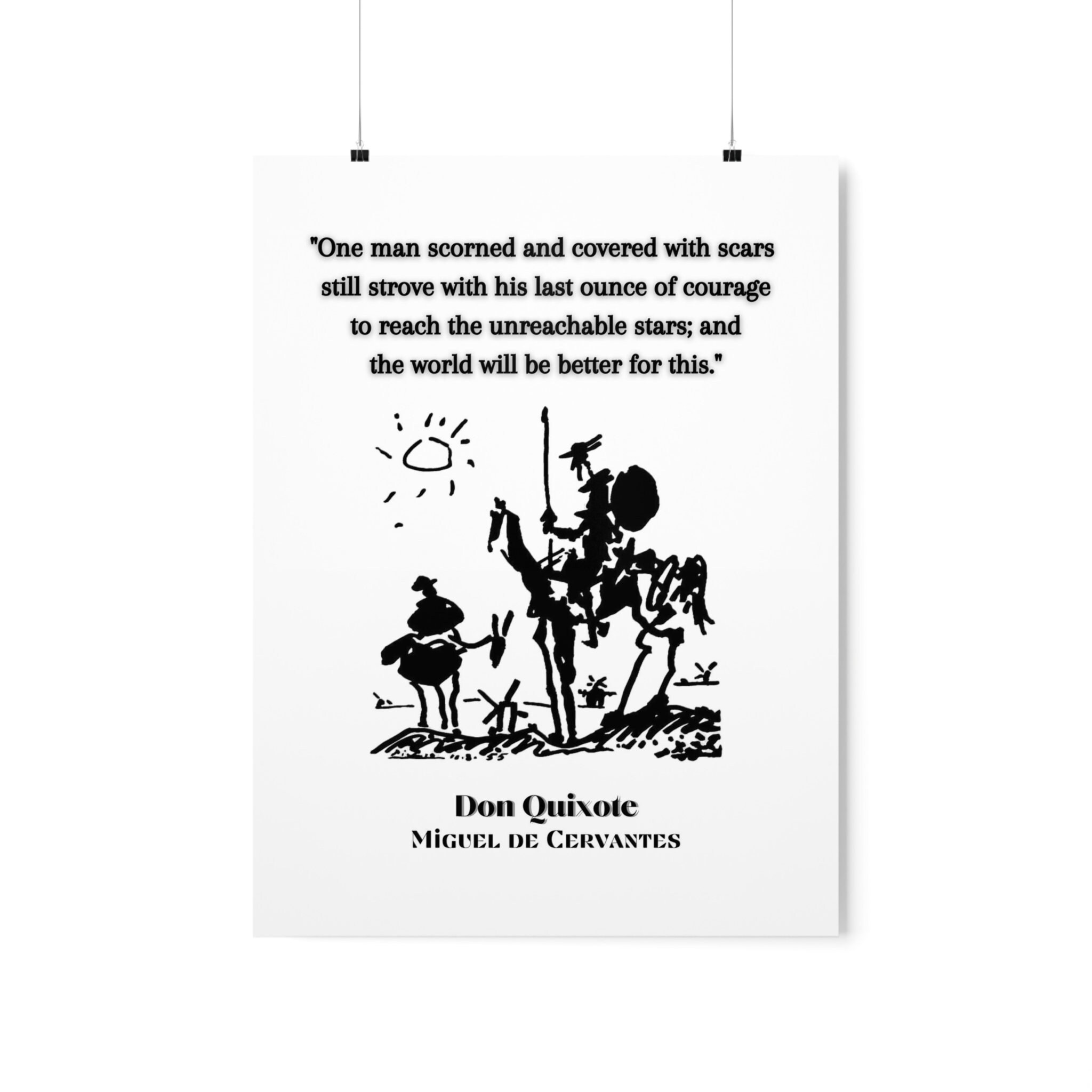 DON QUIXOTE Quote, Don Quixote Wall Art, Michael De Cervantes, Quote ...