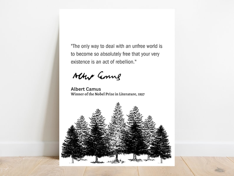 Albert Camus Quote, Camus Wall Art, Nobel Prize, Quote Poster, Literary ...