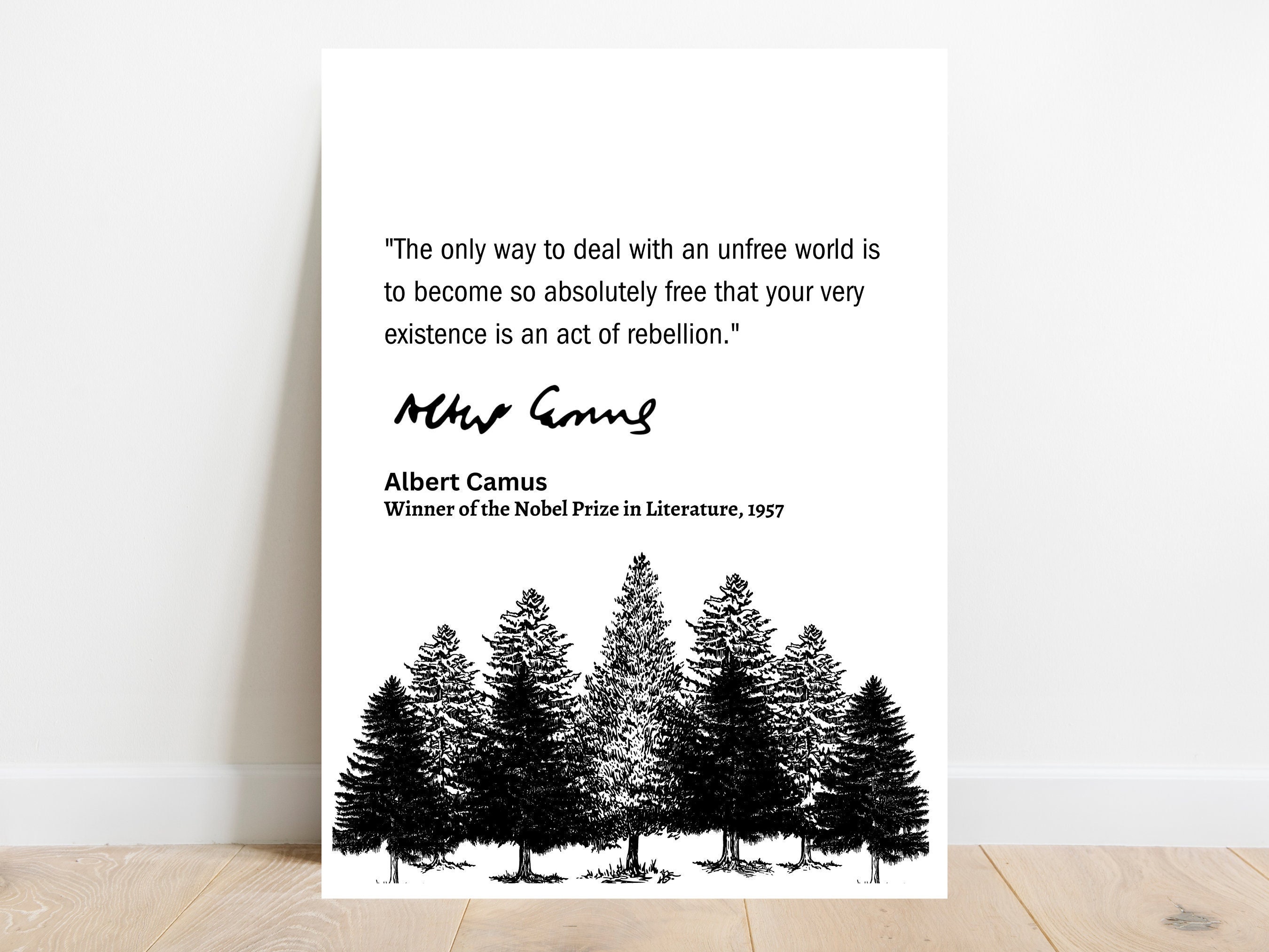 Albert Camus Quote, Camus Wall Art, Nobel Prize, Quote Poster, Literary ...