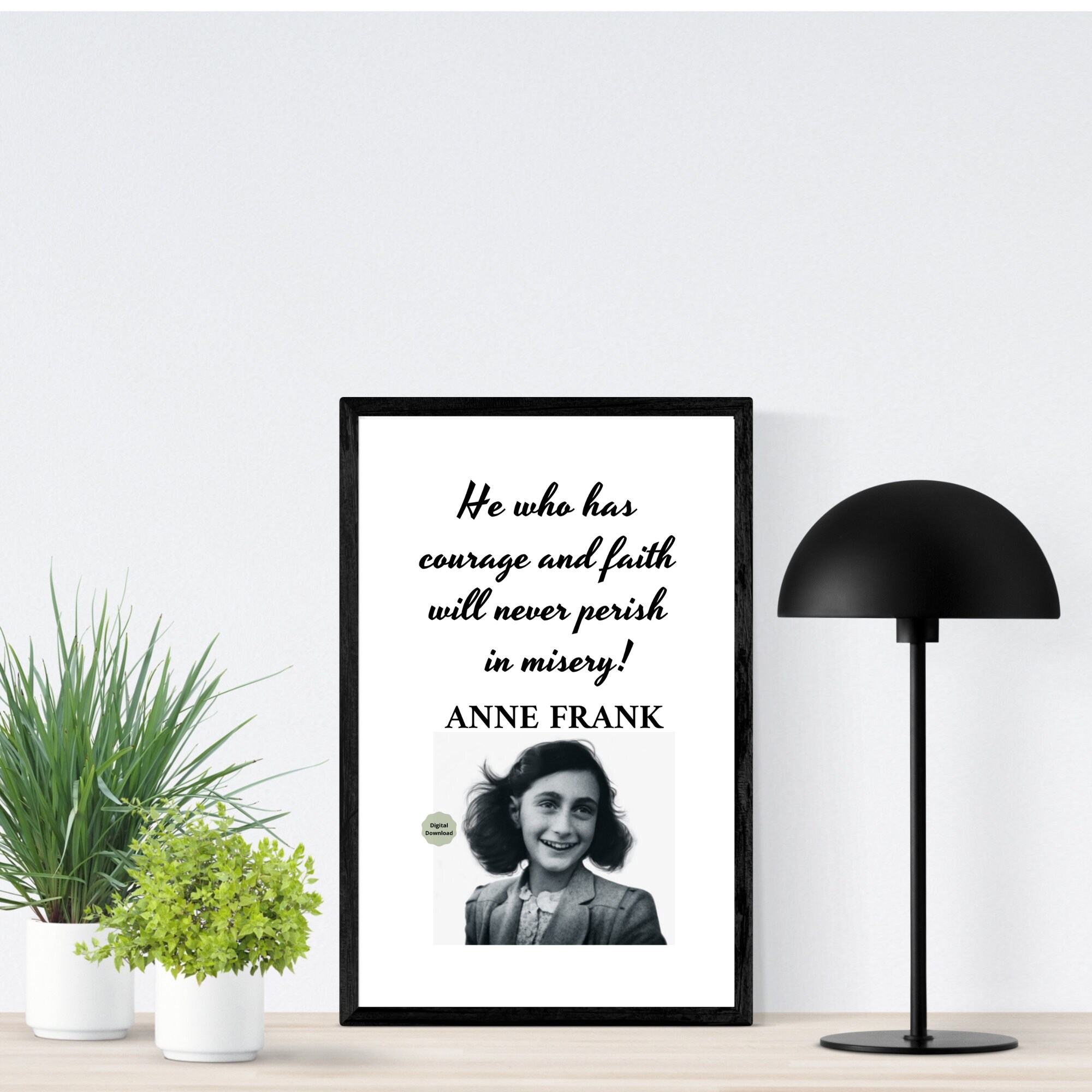 ANNE FRANK Digital Wall Art Printable Wall Art Wall - Etsy