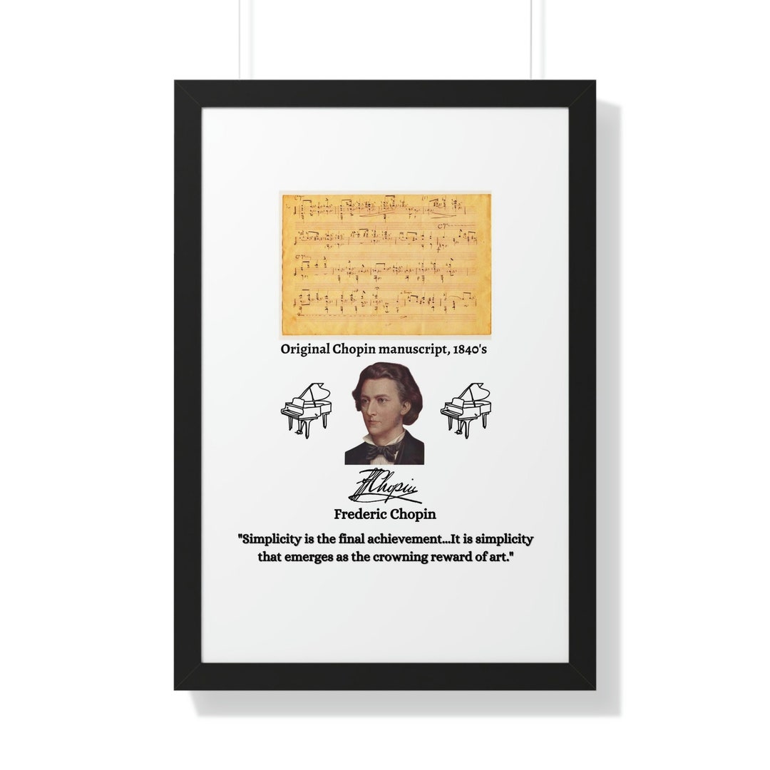 Frederic Chopin Quote, Chopin Wall, Print Poster, Genius Composer ...