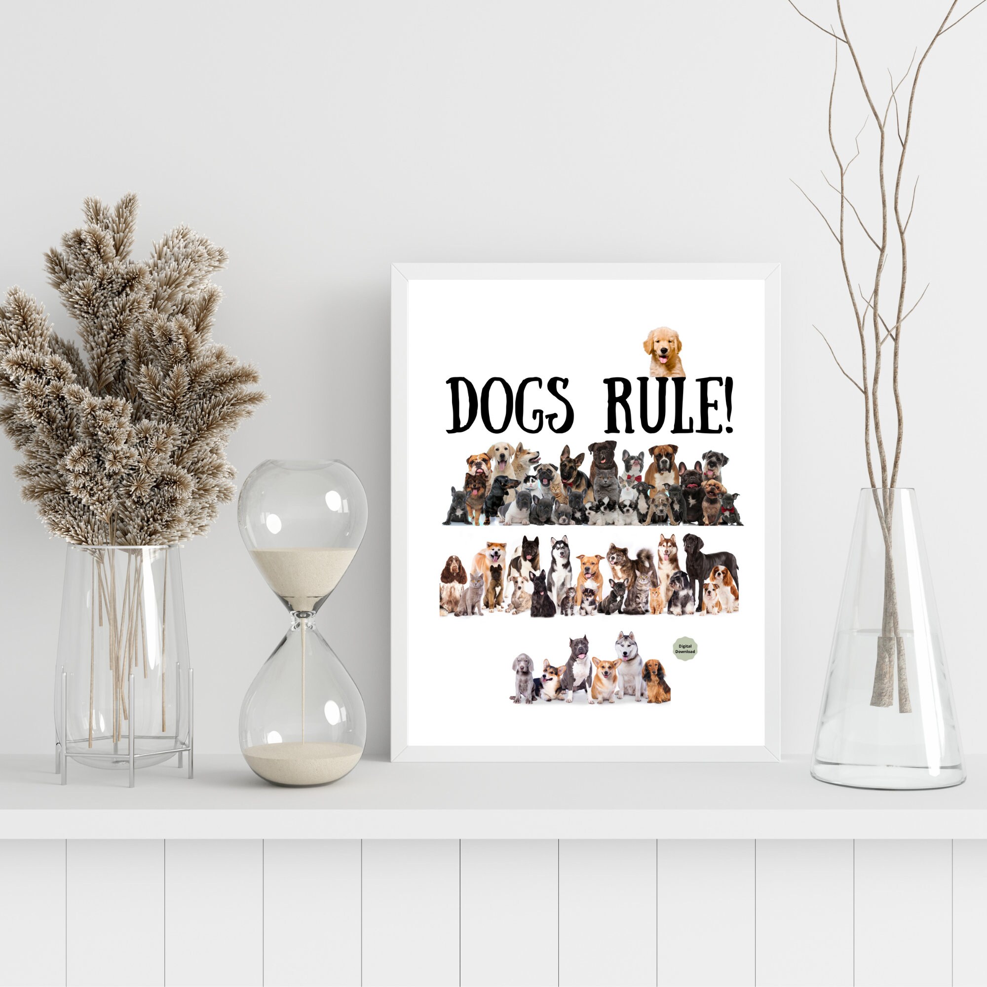 DOGS RULE Digital Wall Art, Printable Wall Art, Wall Hangings, Digital ...