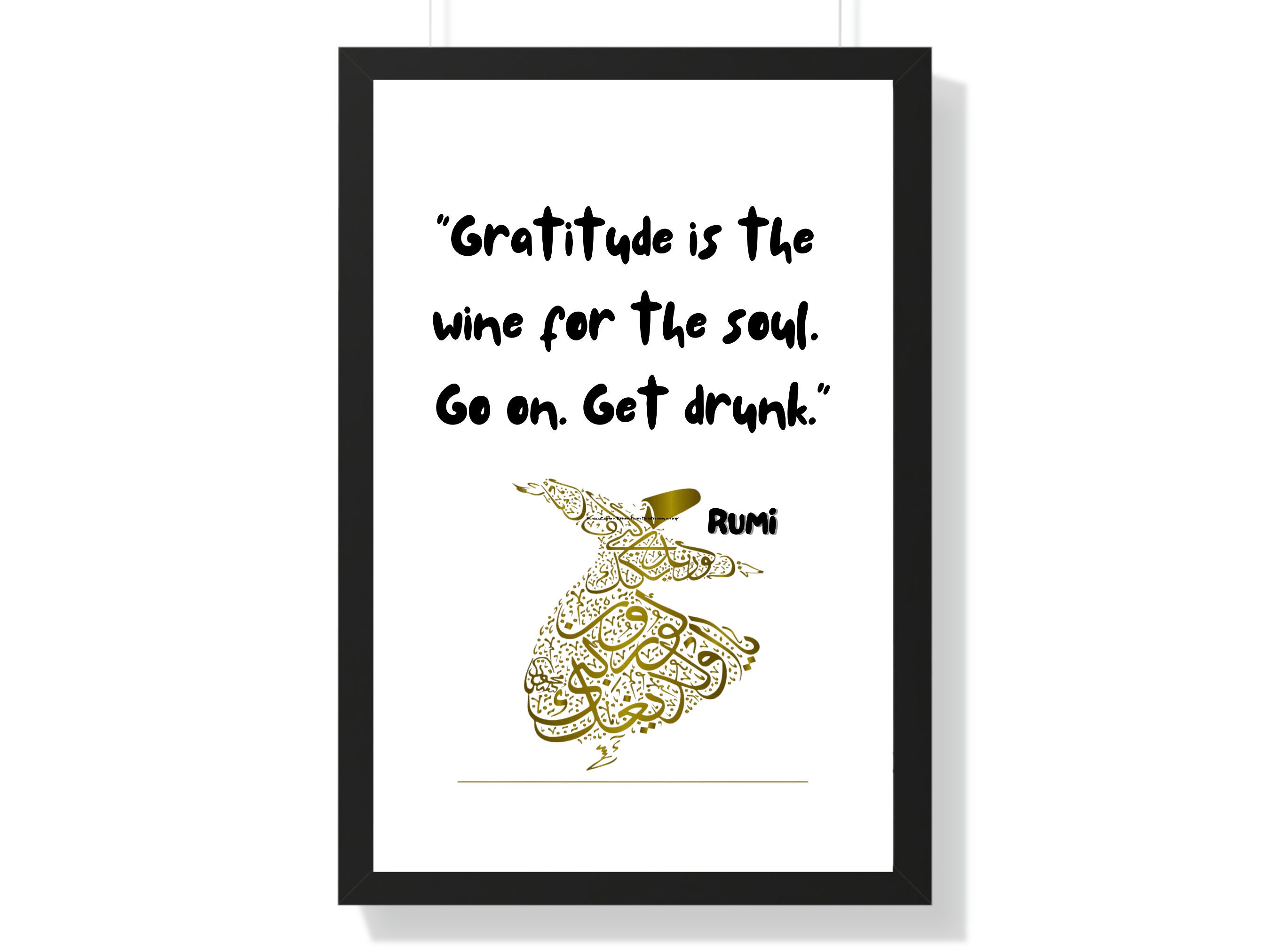 RUMI 9 Quote, RUMI 9 Wall Art, Quote Poster, Literary Print, "gratitude ...