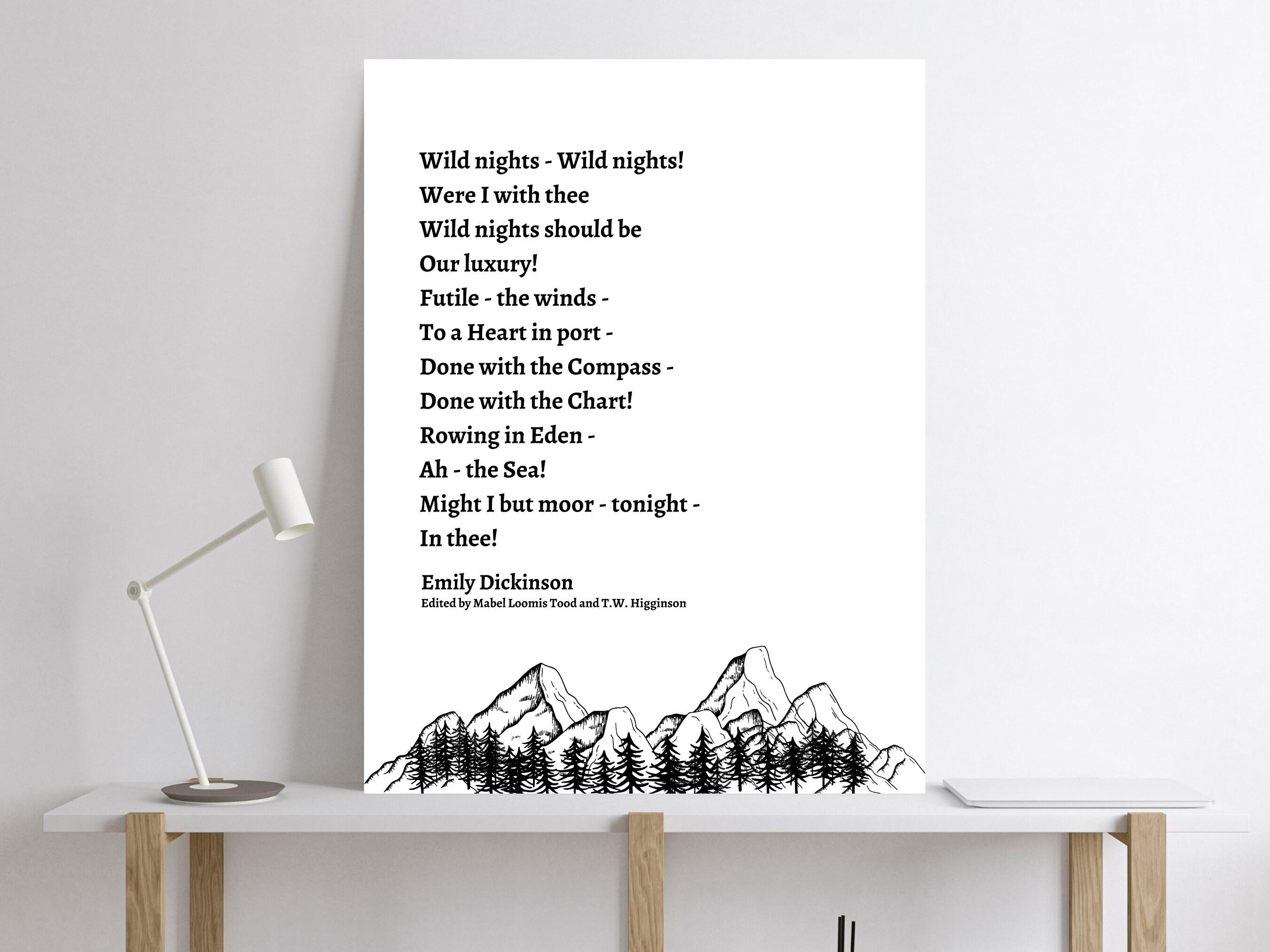 Emily Dickinson Quote, Emily Dickinson Wall Art, Dickinson Poem, "wild ...