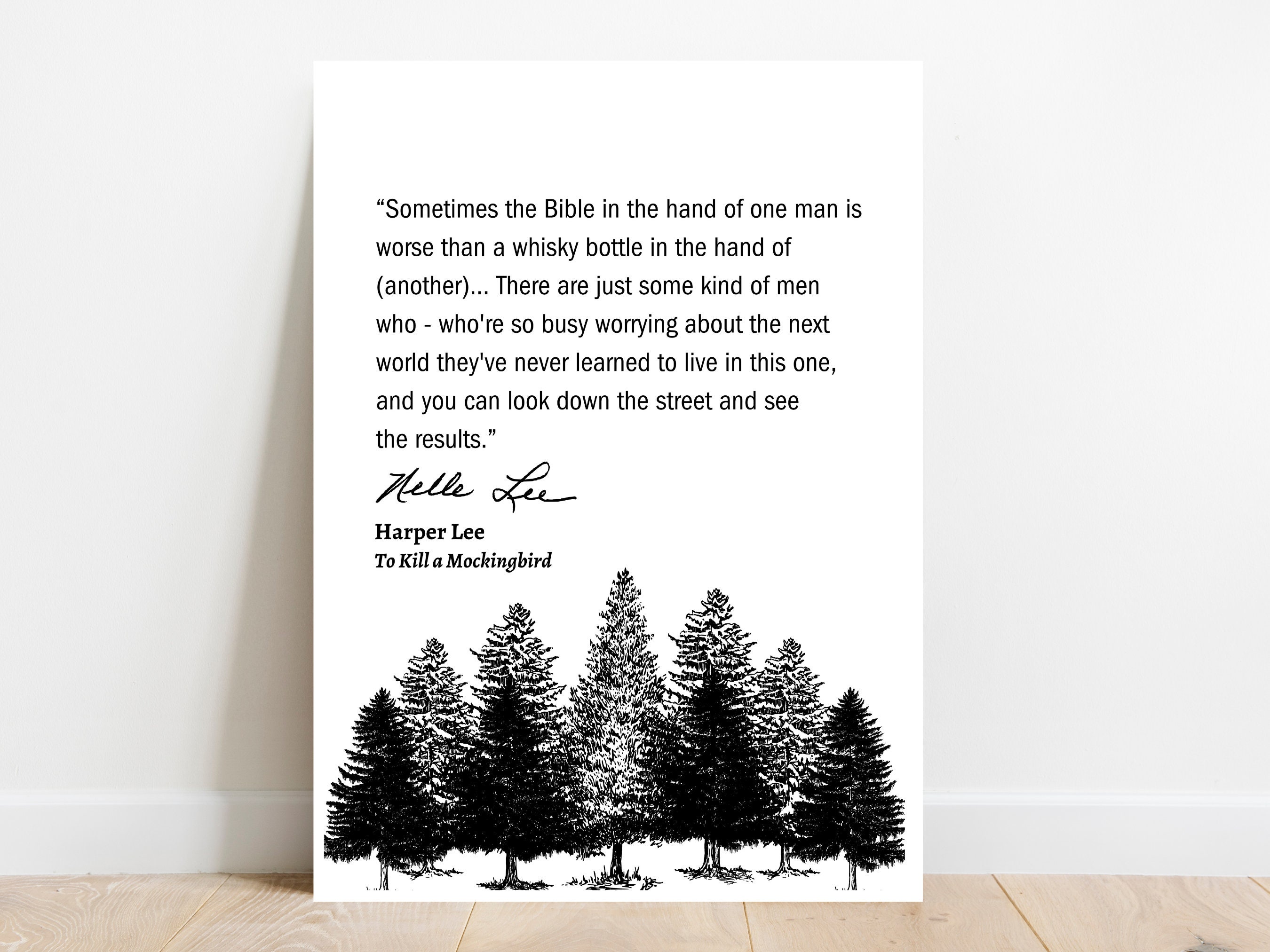 Harper Lee Quote, to Kill a Mockingbird Wall Art, Quote Print Poster ...