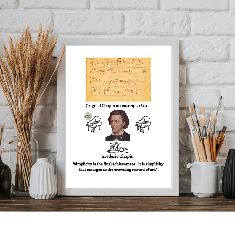 FREDERIC CHOPIN. Digital Wall Art, Printable Wall Art, Wall Hangings ...