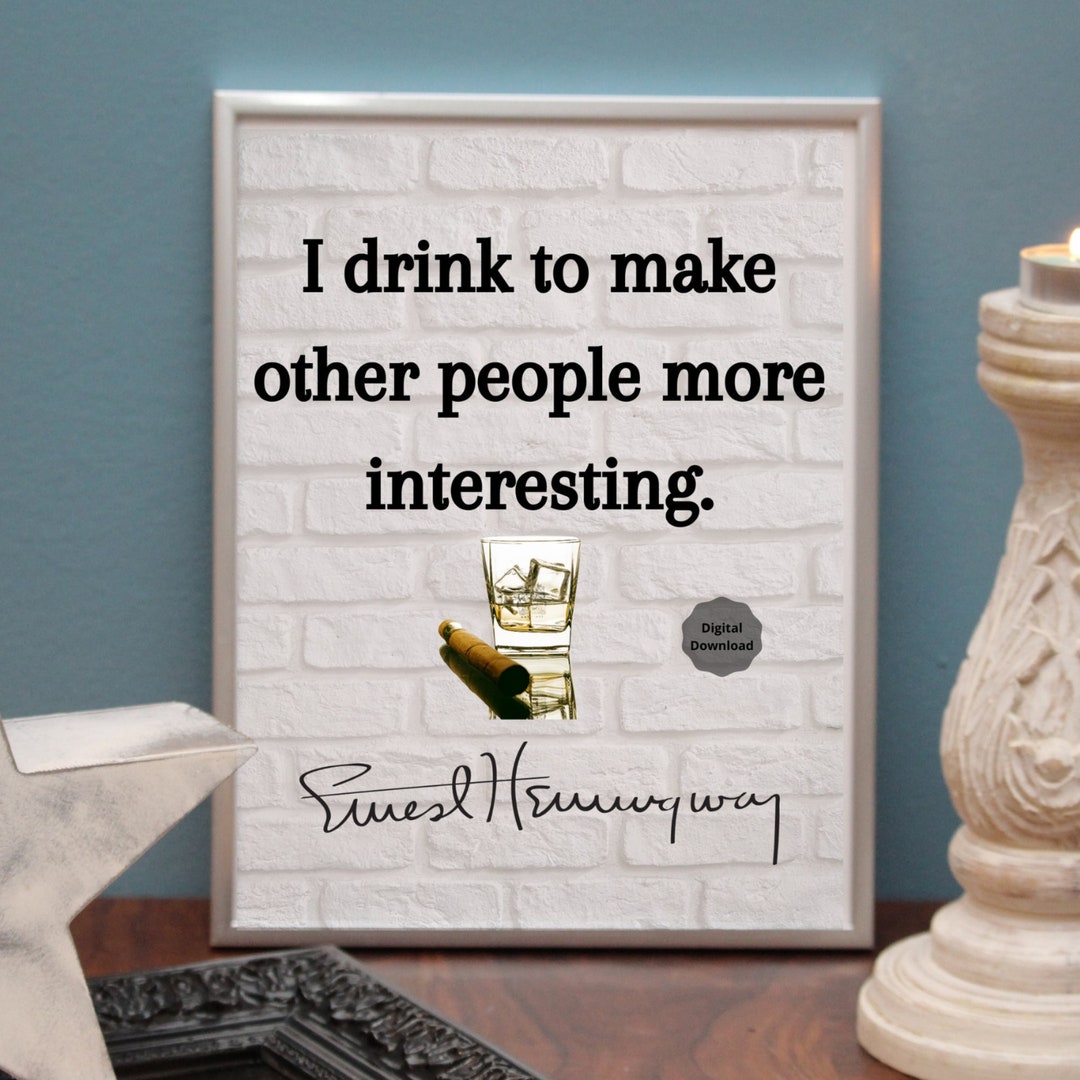 Hemingway, Digital Download, Instant Download, Digital Prints, Poster ...