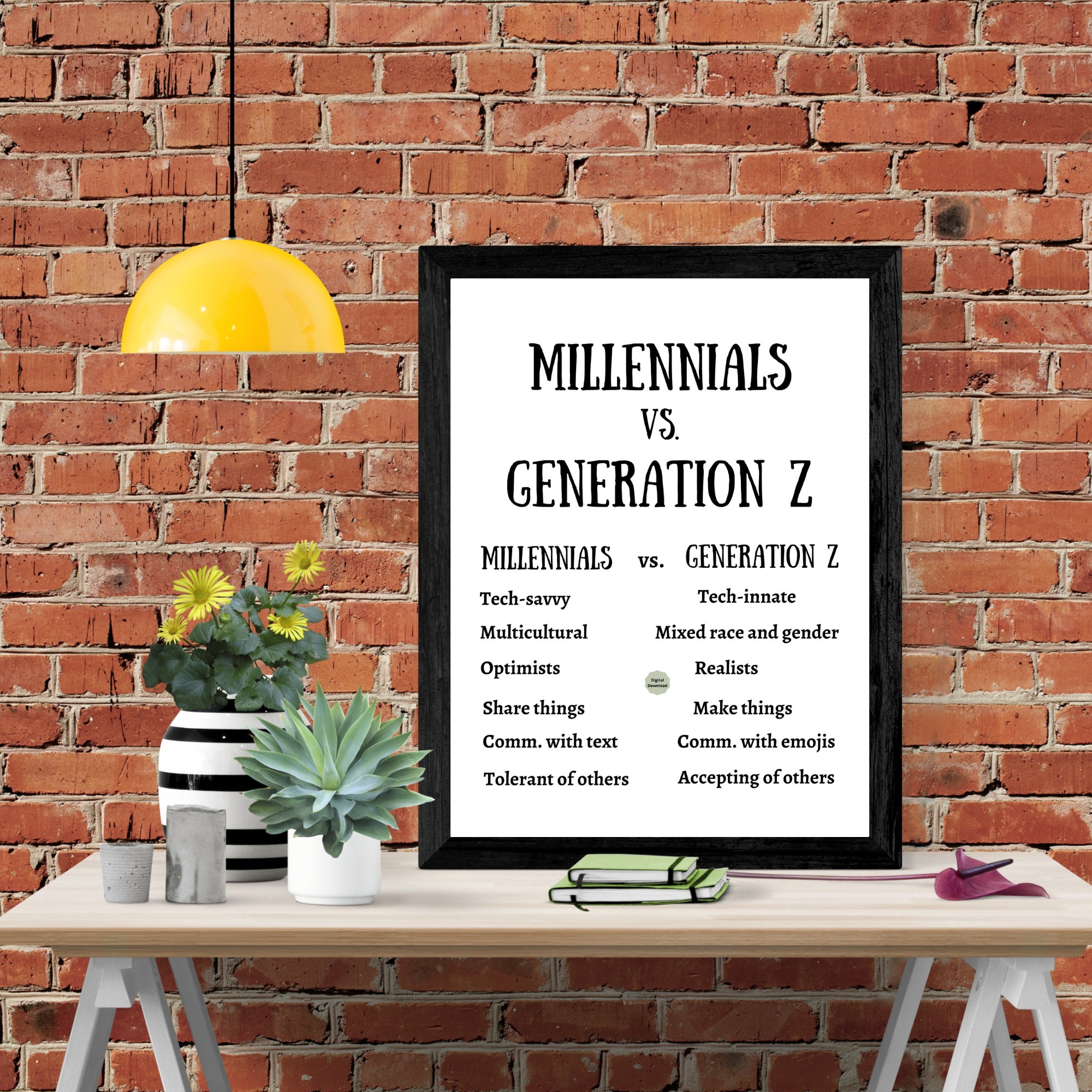 Millennials Vs. Gen Z Digital Wall Art Printable Wall Art - Etsy