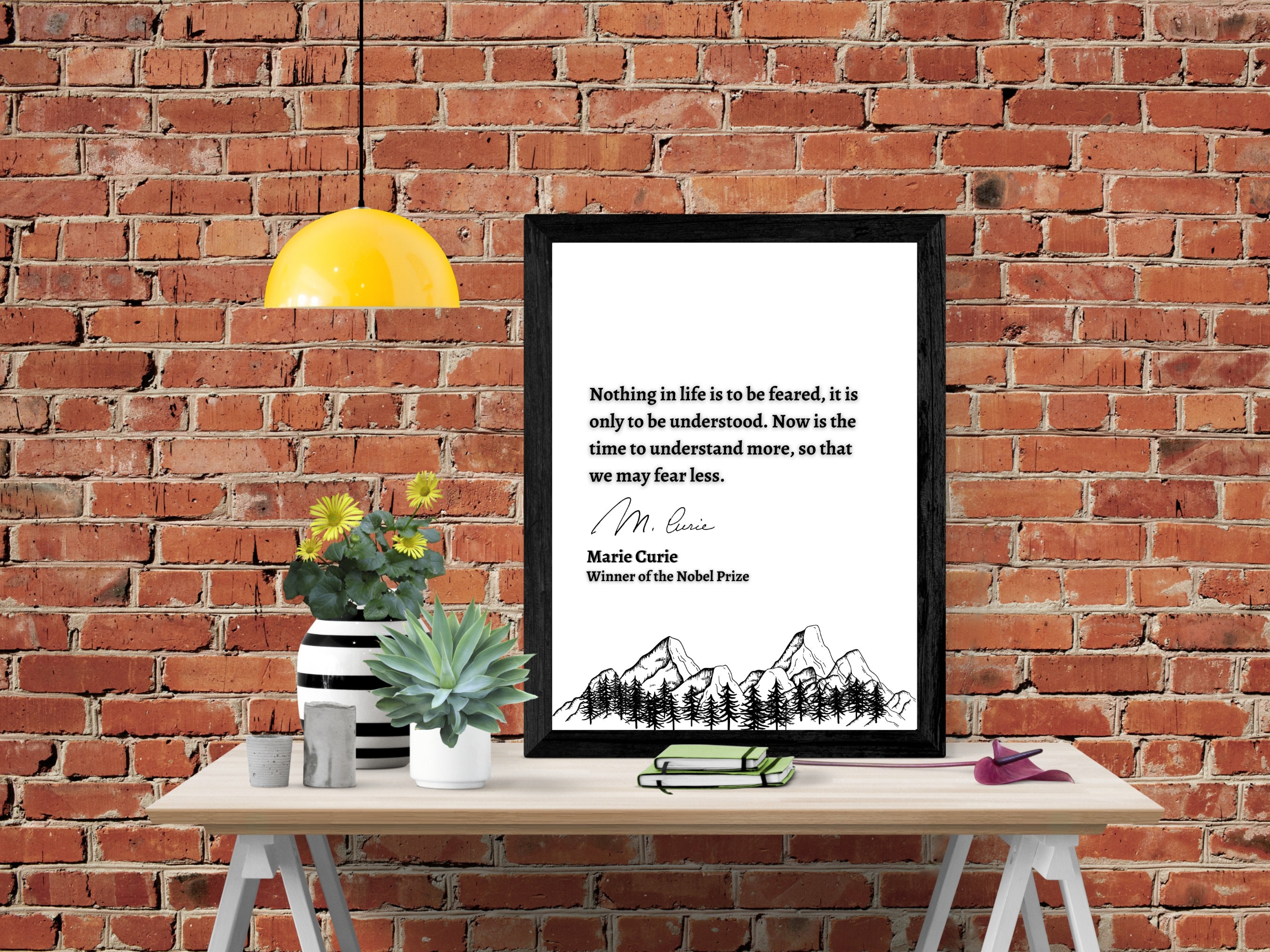 Marie Curie Quote, Marie Curie Wall Art, Quote Poster, Literary Print ...