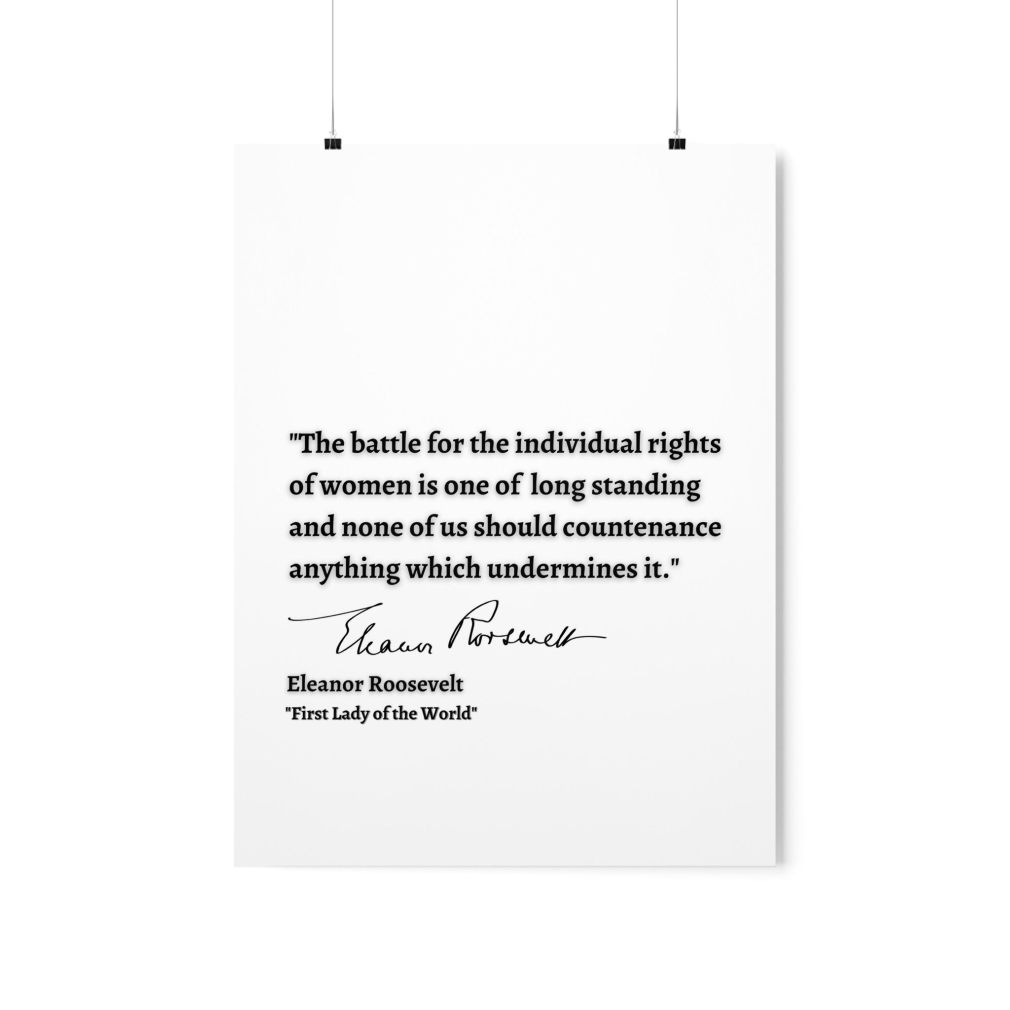 Eleanor Roosevelt Quote, Roosevelt Wall Art, Quote Poster, Literary ...