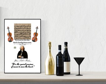 Johann Sebastian Bach Portrait Print Poster - Etsy