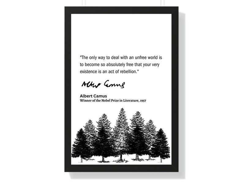 Albert Camus Quote, Camus Wall Art, Nobel Prize, Quote Poster, Literary ...