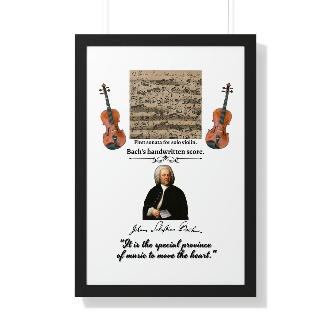 Johann Sebastian Back Quote, Bach Wall Art, Music to Move the Heart ...