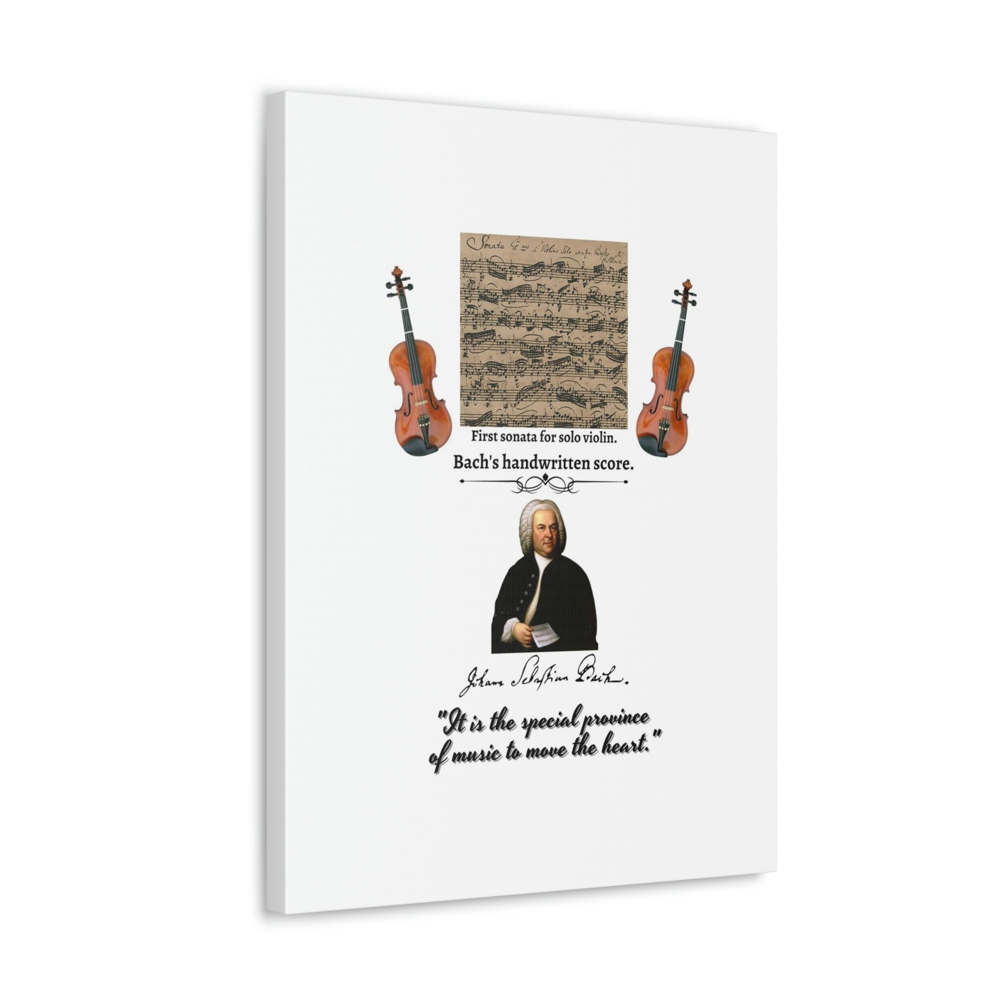 Johann Sebastian Back Quote, Bach Wall Art, Music to Move the Heart ...