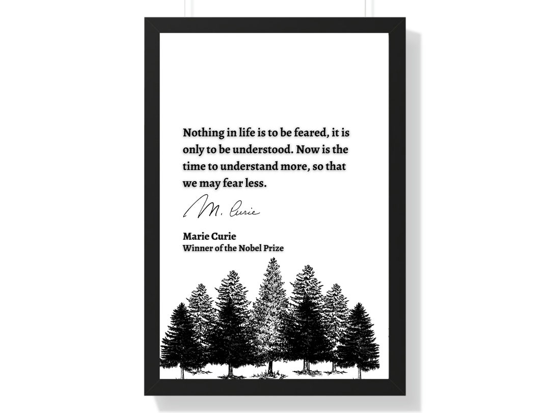 Marie Curie Quote, Marie Curie Wall Art, Quote Poster, Literary Print ...