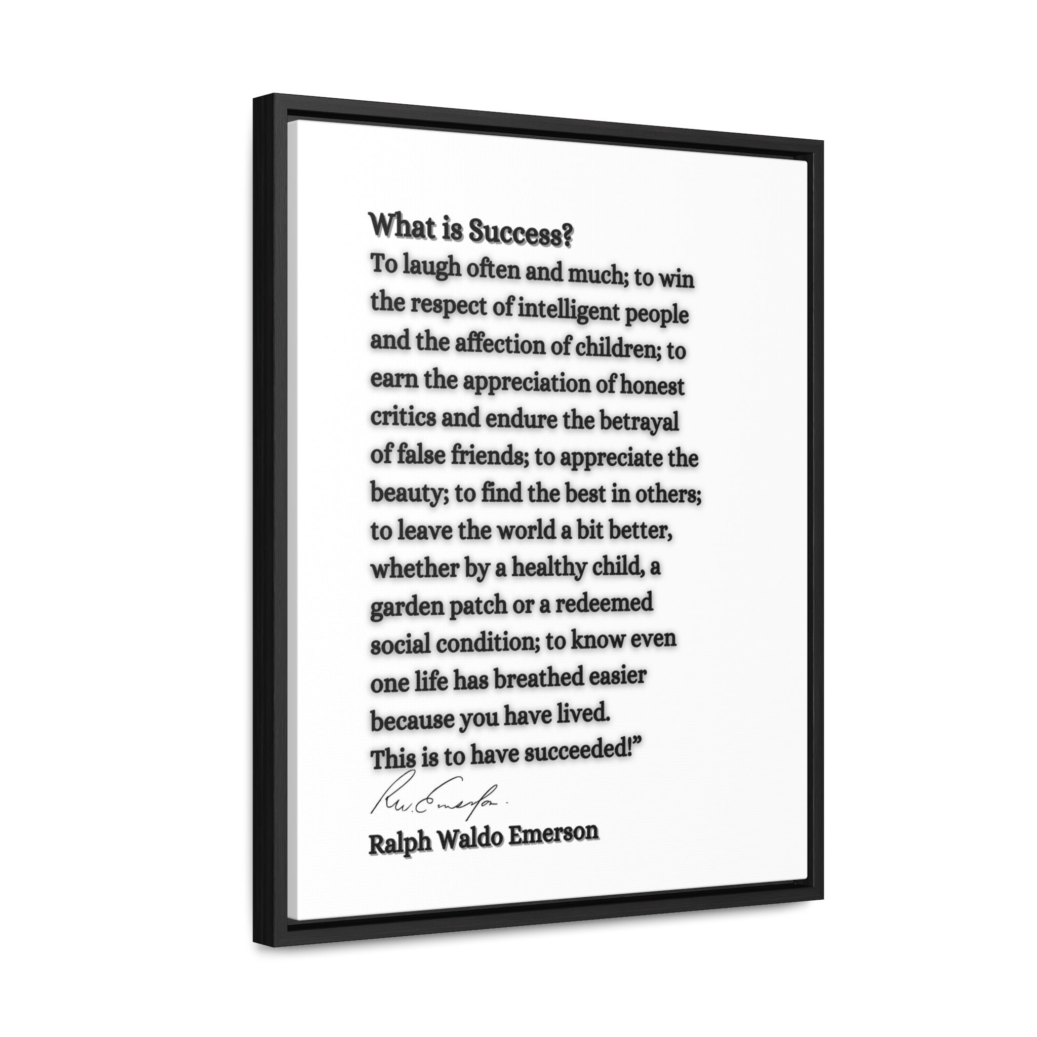 Ralph Waldo Emerson Quote Emerson Wall Art What Is Success Quote