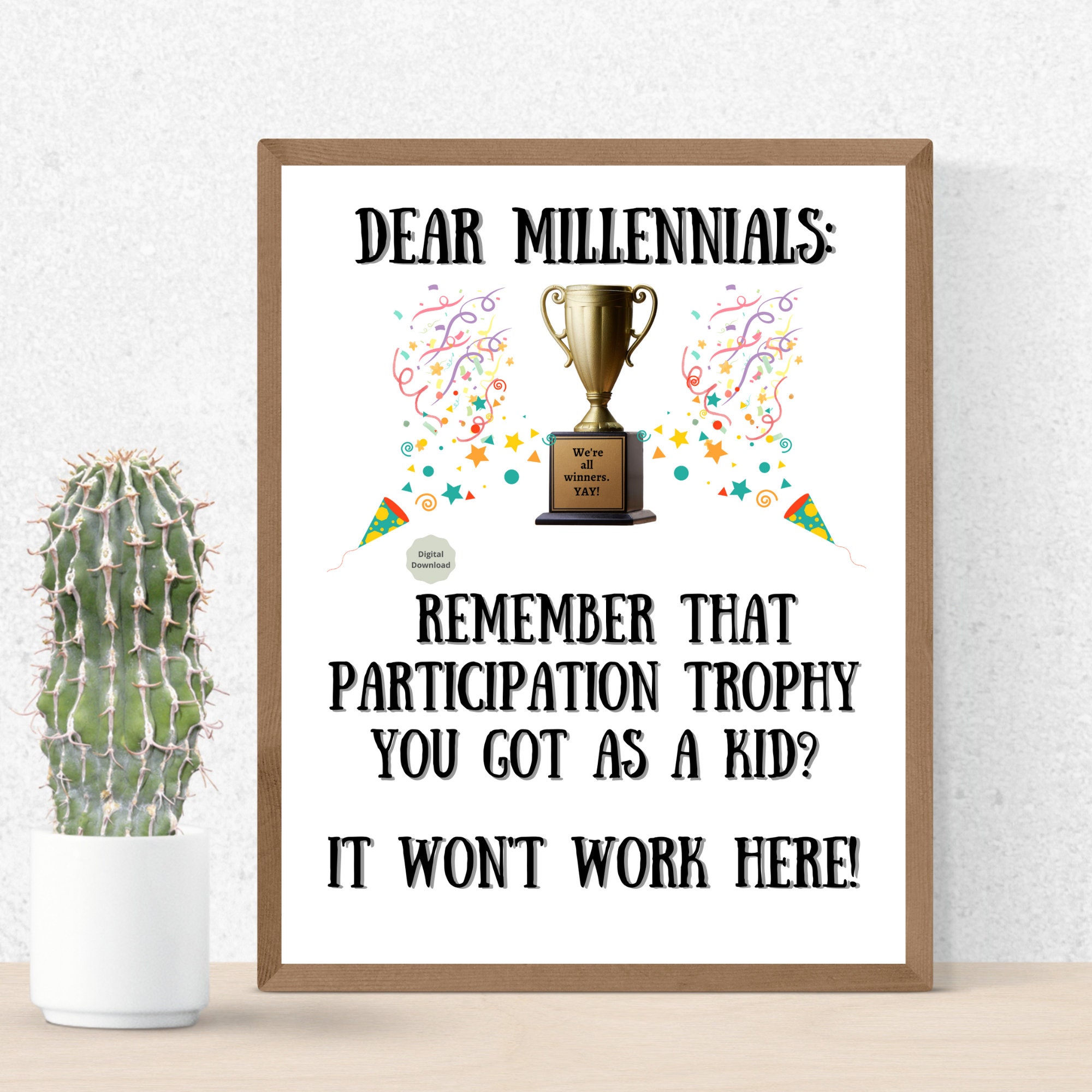 DEAR MILLENNIALS: Digital Wall Art, Printable Wall Art, Wall Hangings ...