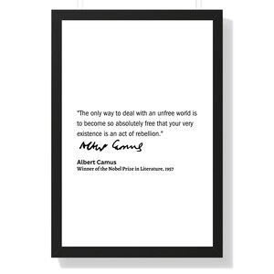 Albert Camus Quote, Camus Wall Art, Nobel Prize, Quote Poster, Literary ...