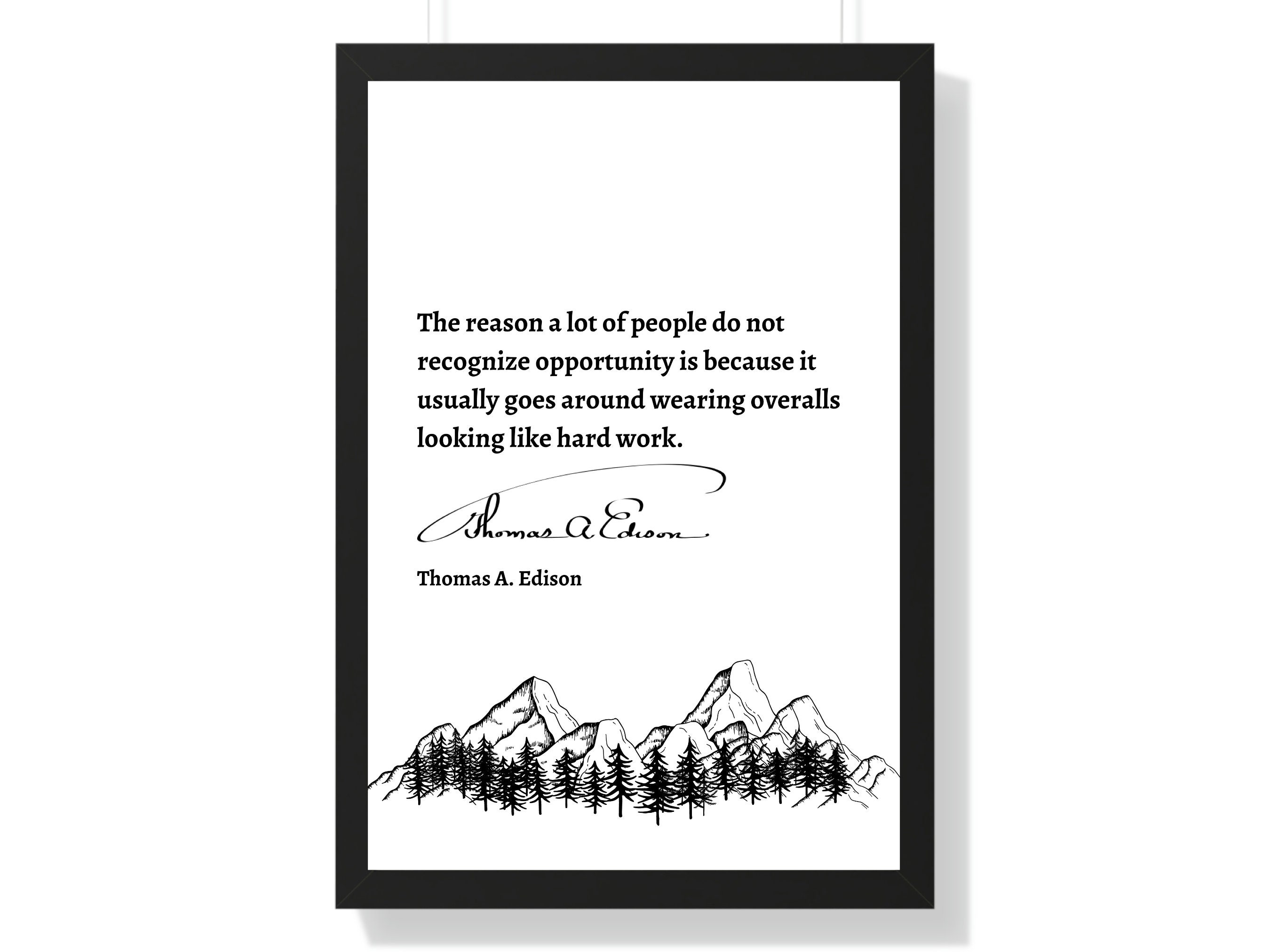 Thomas Edison Quote, Thomas Edison Wall Art, Wizard of Menlo Park ...