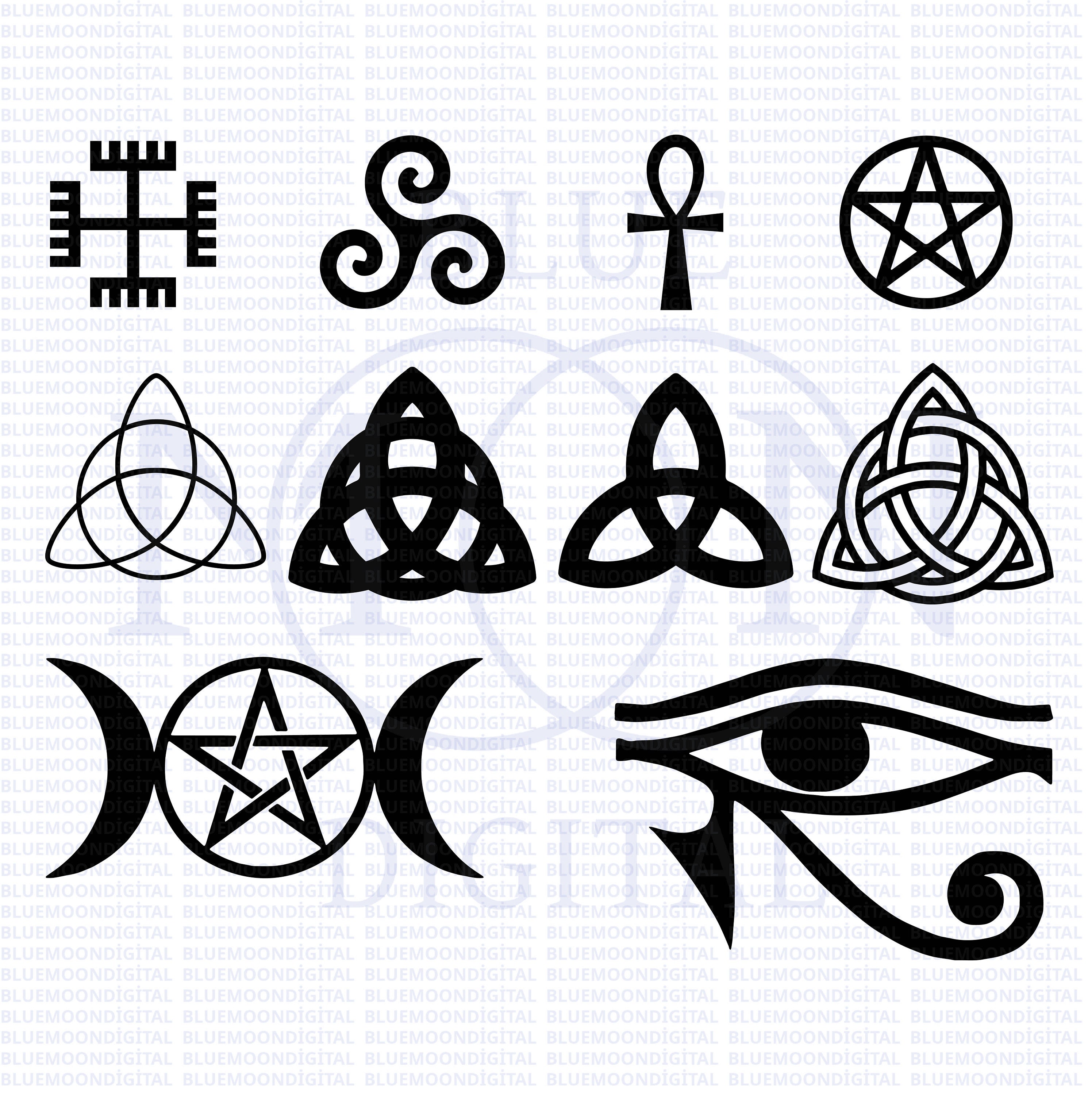 Paganism Symbols Png Wicca Pentagram Triskelion Flag - Etsy