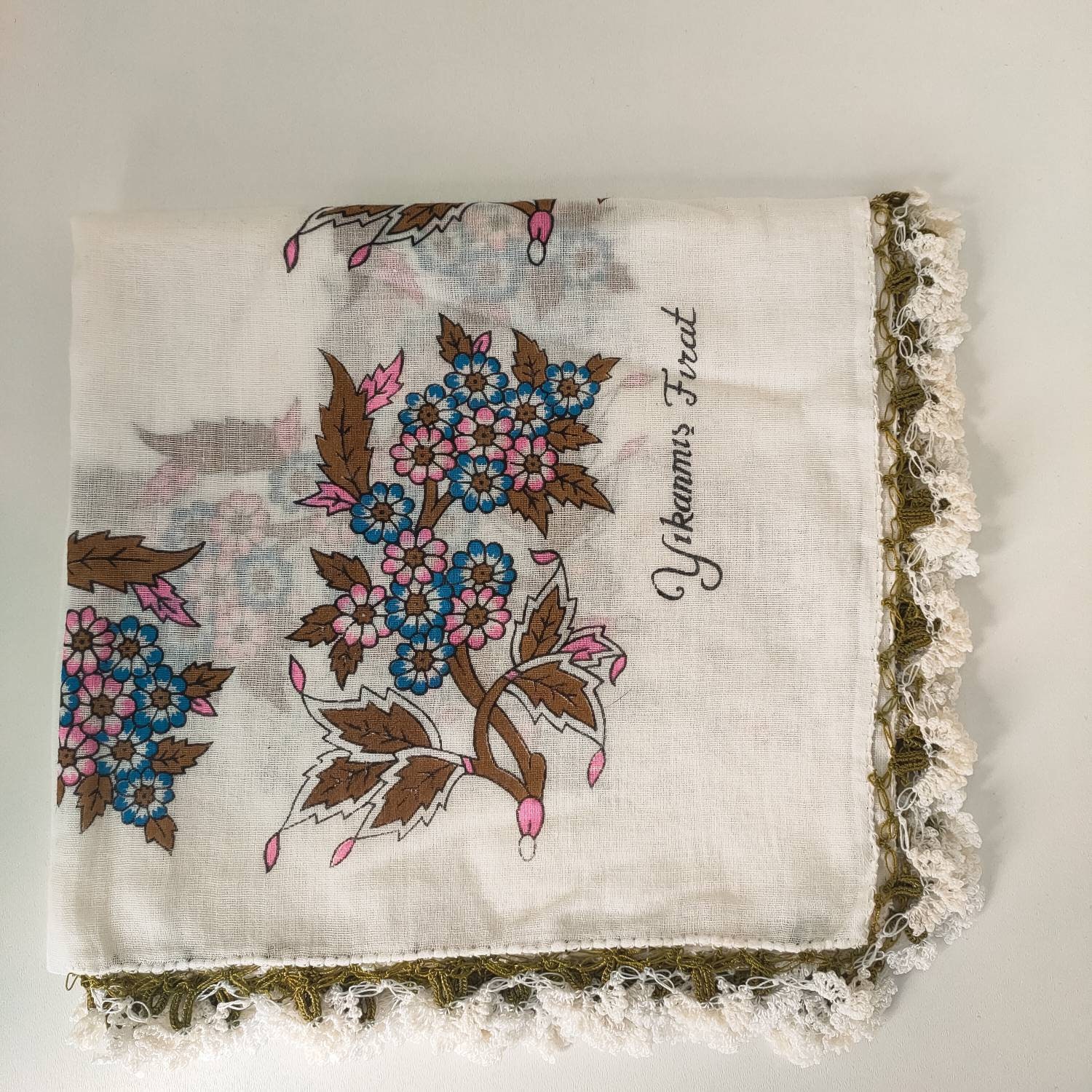 Turkish Traditional Style Crochet Edge Oya Cotton Scarf,turkish ...