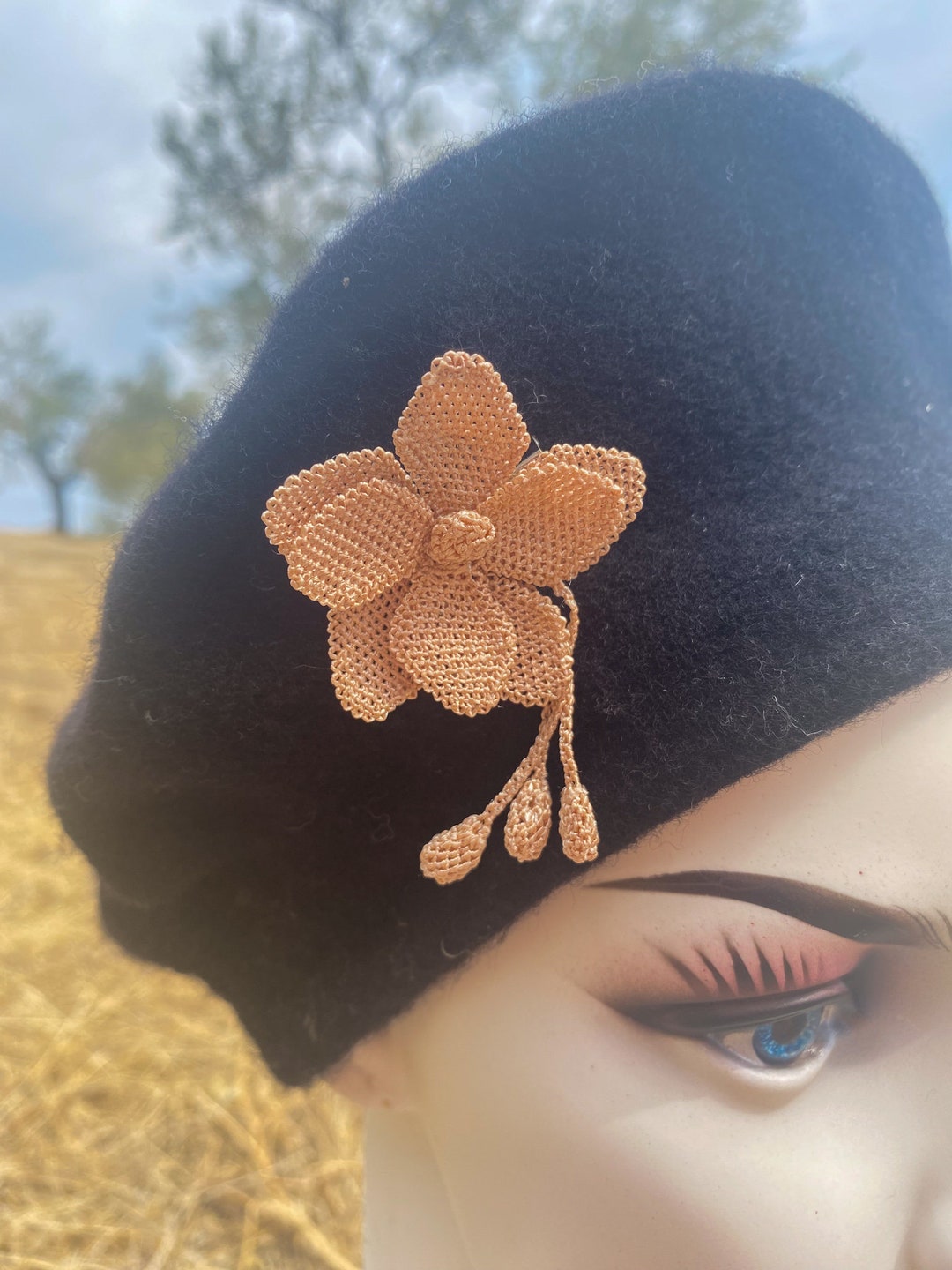 Magnolia Crochet Brooch,flower Brooch,turkish Lace Brooch,oya Magnolia ...