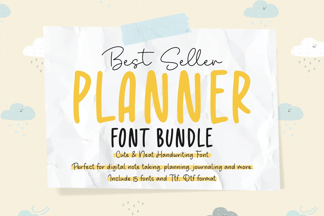 Planner Font Bundle Goodnotes Fonts Journal Fonts - Etsy UK