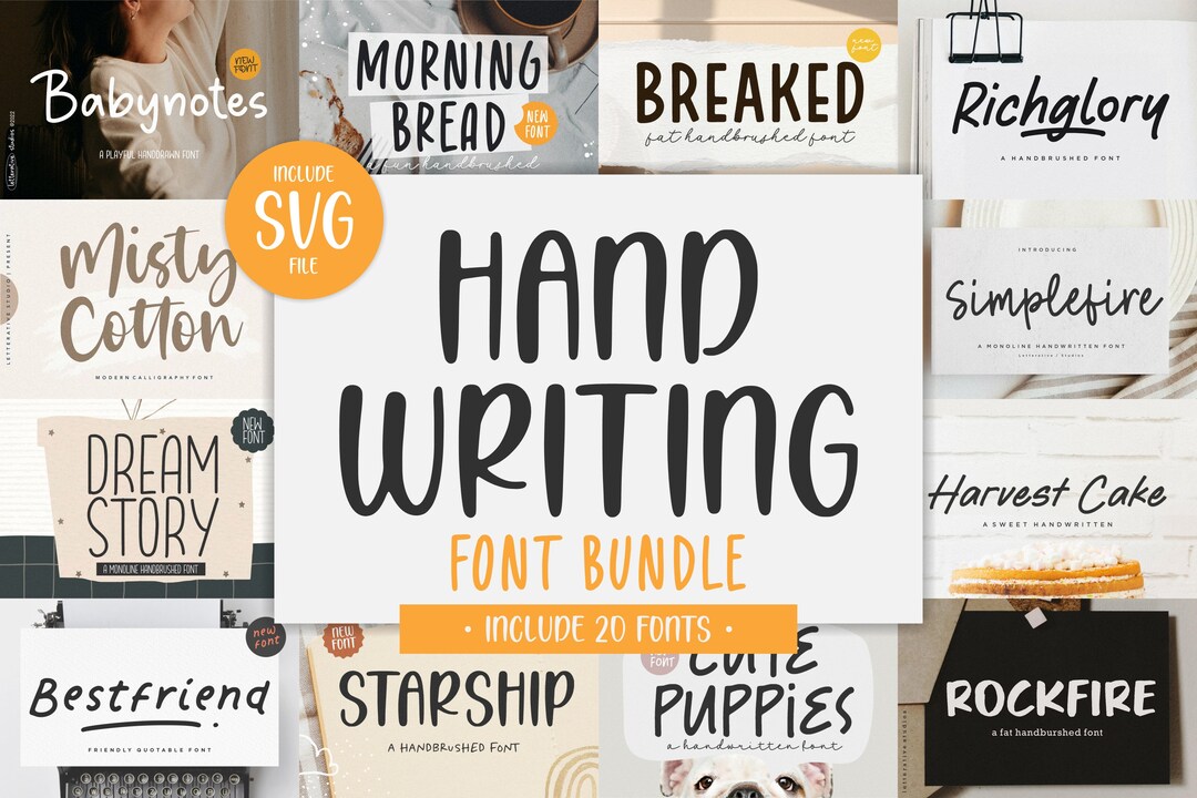 Handwriting Font Bundle - Font Bundle, Cricut Fonts, Cute Fonts, Sans ...