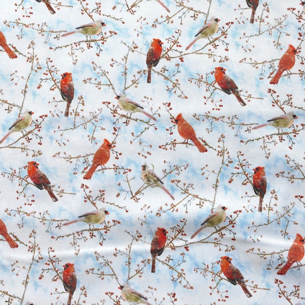 Cardinal Fabric - Etsy