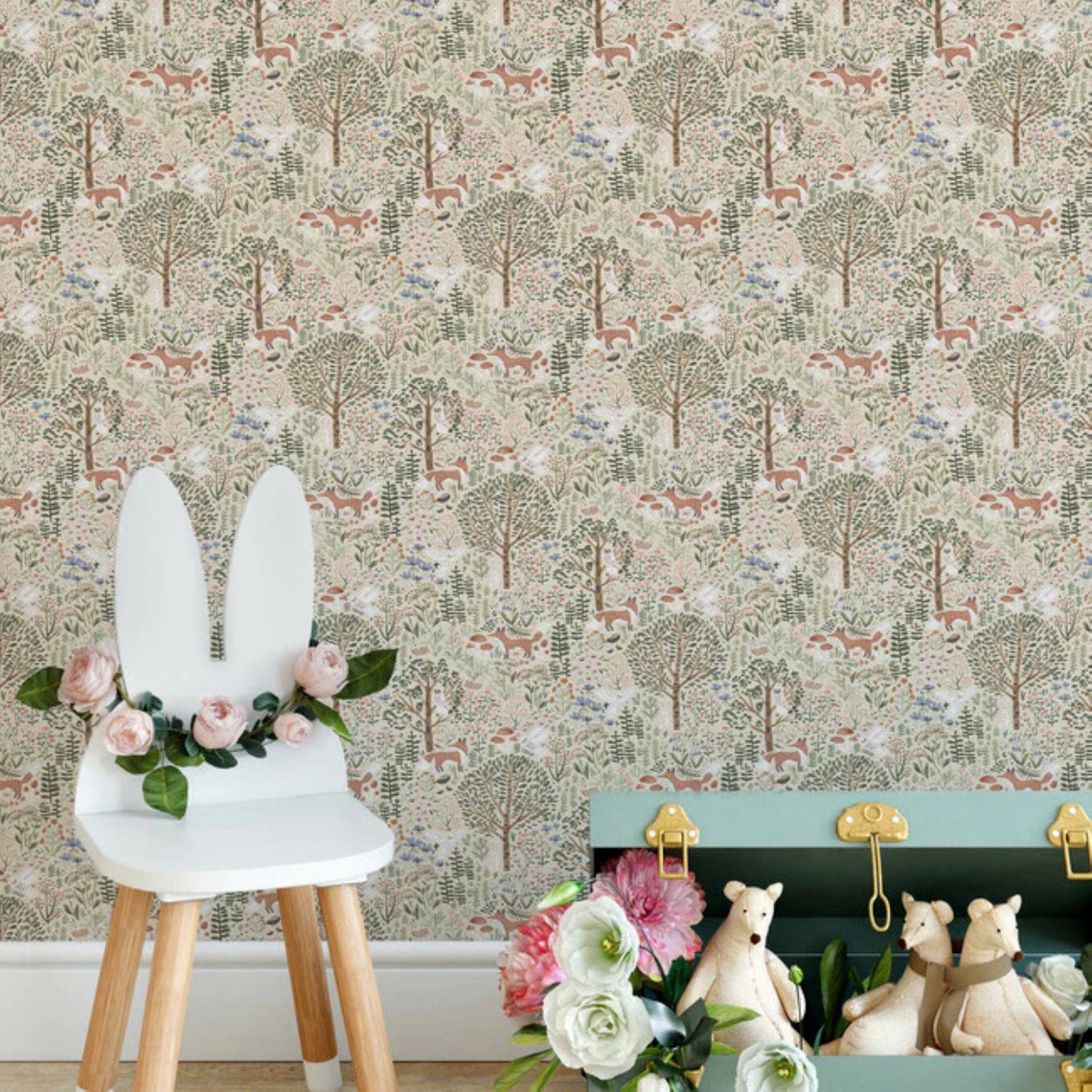 Folklore Forest Wallpaper Sample 9x9 FREE SHIPPING - Etsy