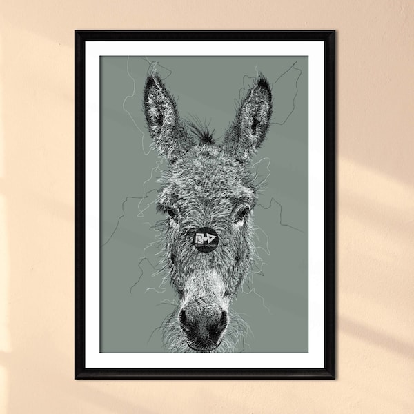 Realistic Donkey Drawing - Etsy