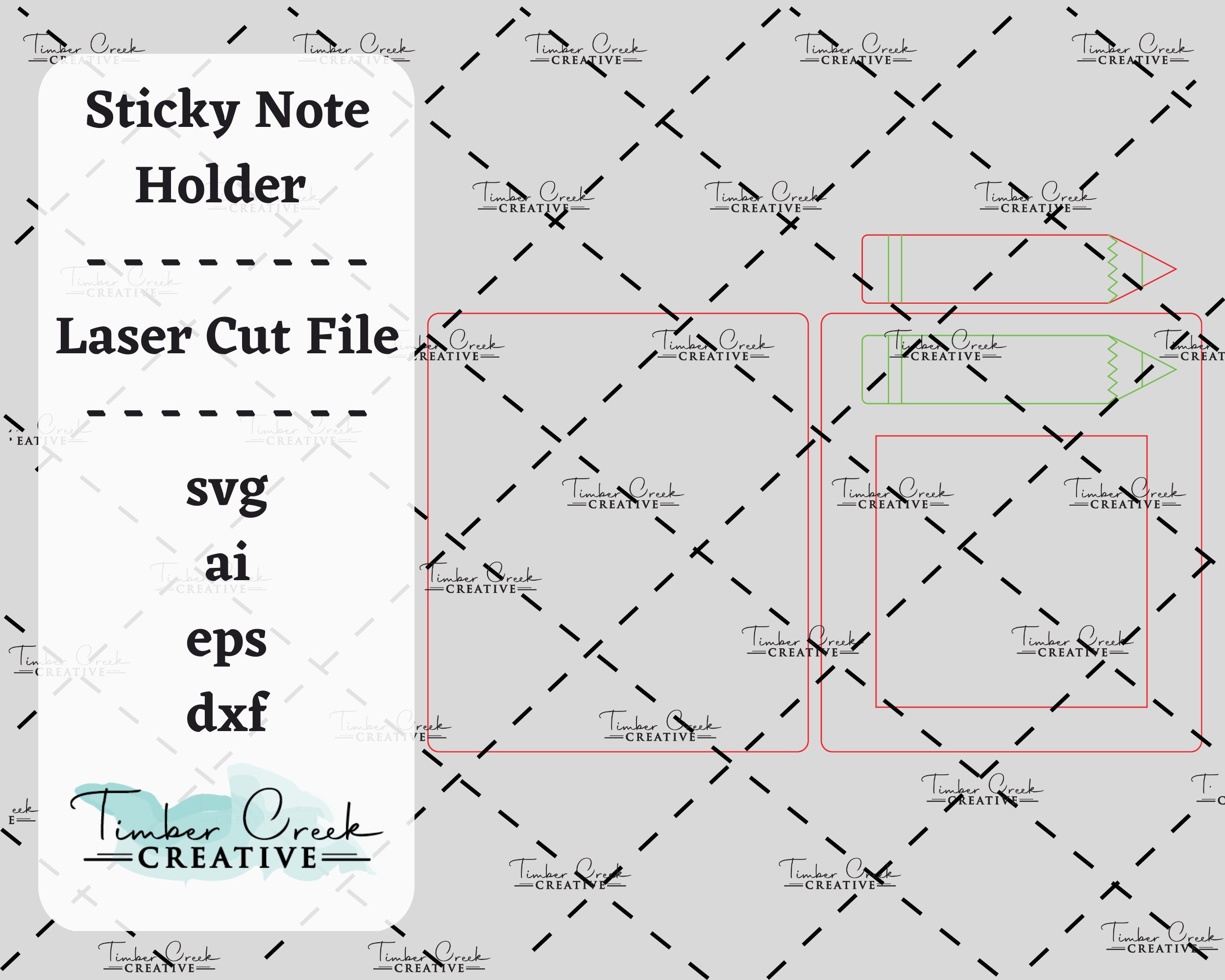 Sticky Note Holder Laser Cut File Glowforge Omtech Aeon Xtool Teacher ...