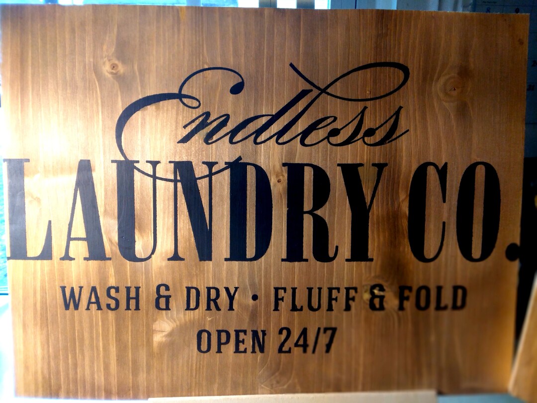 Wooden Endless Laundry Co. Wall Decor - Etsy