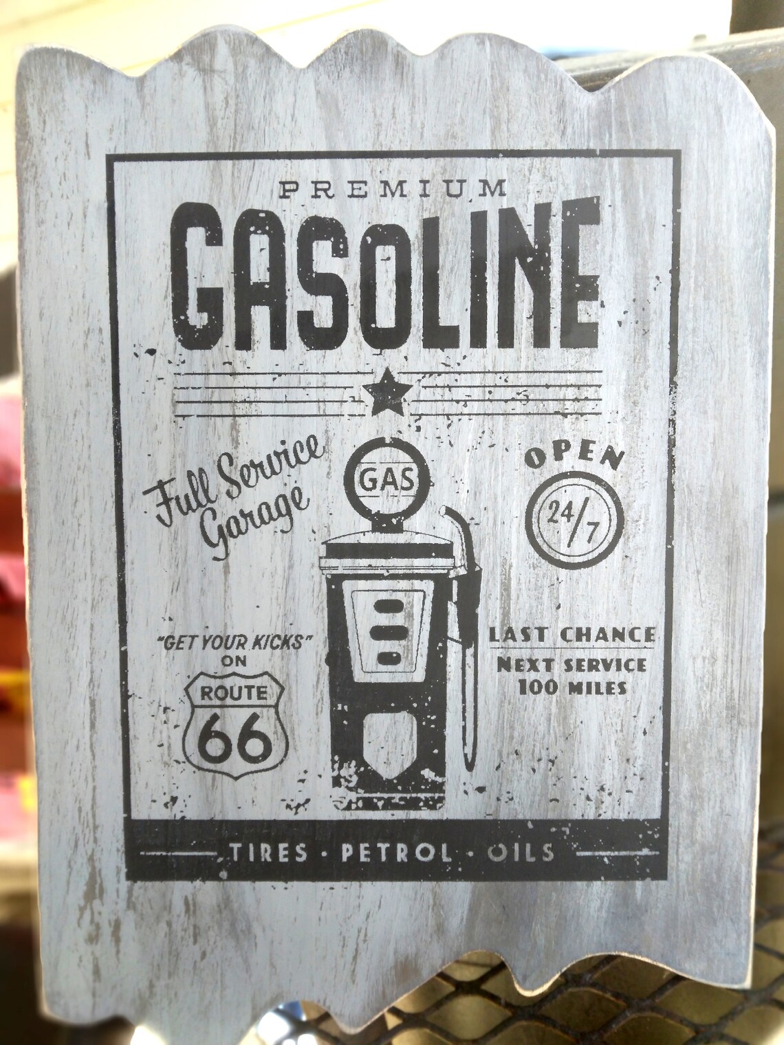 Gasoline Vintage Wood Sign - Etsy