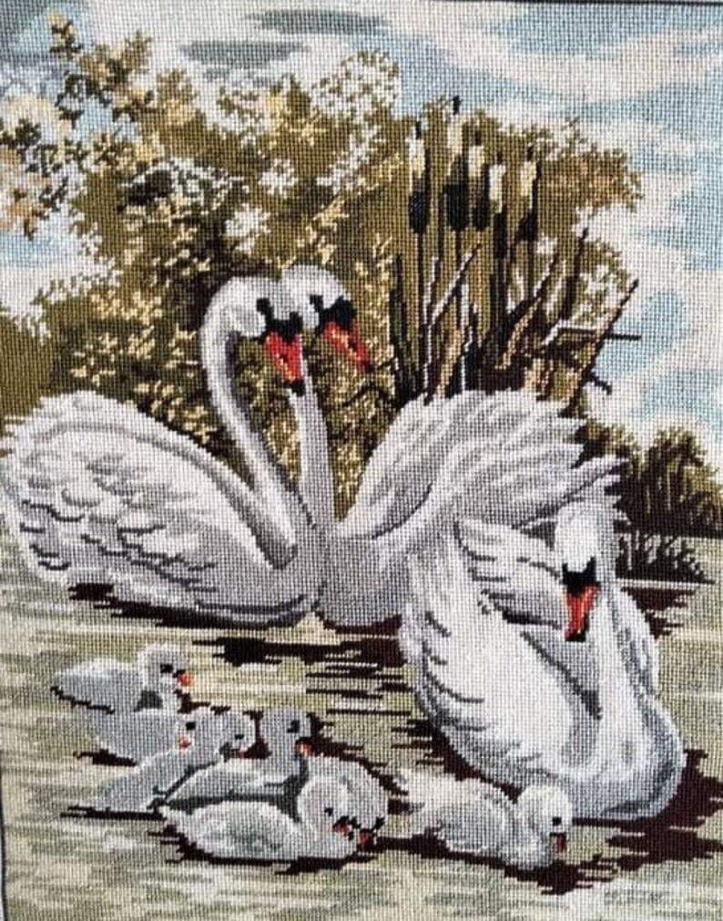 Swans - Goblin Art Tapestry, Embroidery Art, Needlepoint Tapestry ...