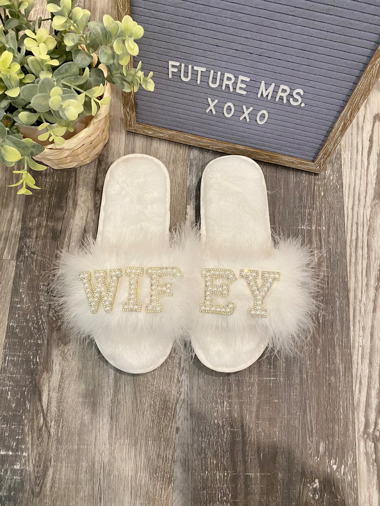 Personalized Bridal Slippersfeather Pearl Slippersbridal ...