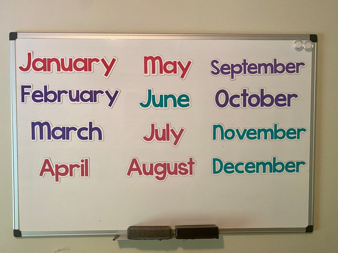 Classroom Months of the Year Magnets for Teachers - Etsy