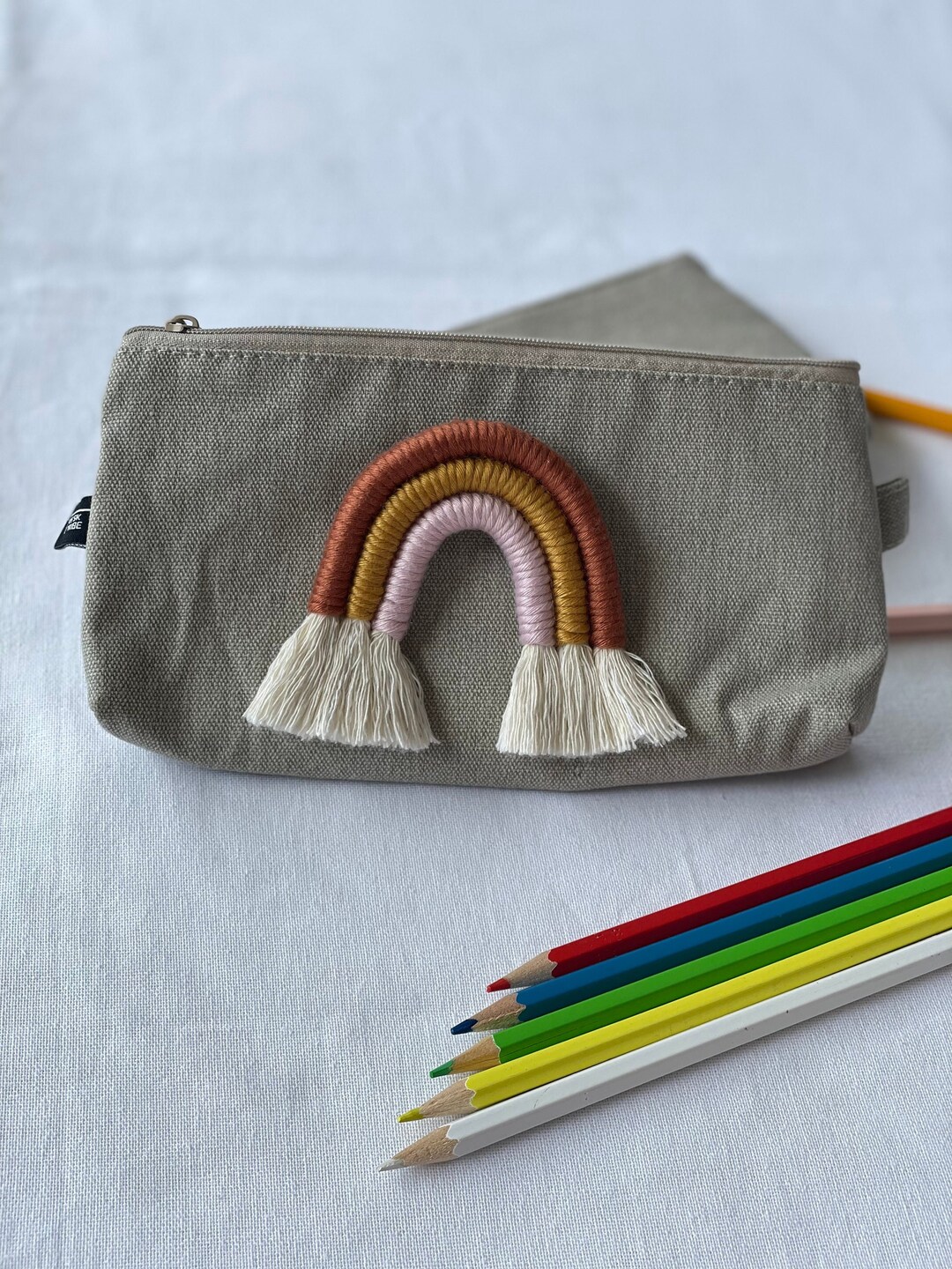 Rainbow Pencil Case Ll Macrame Rainbow - Etsy