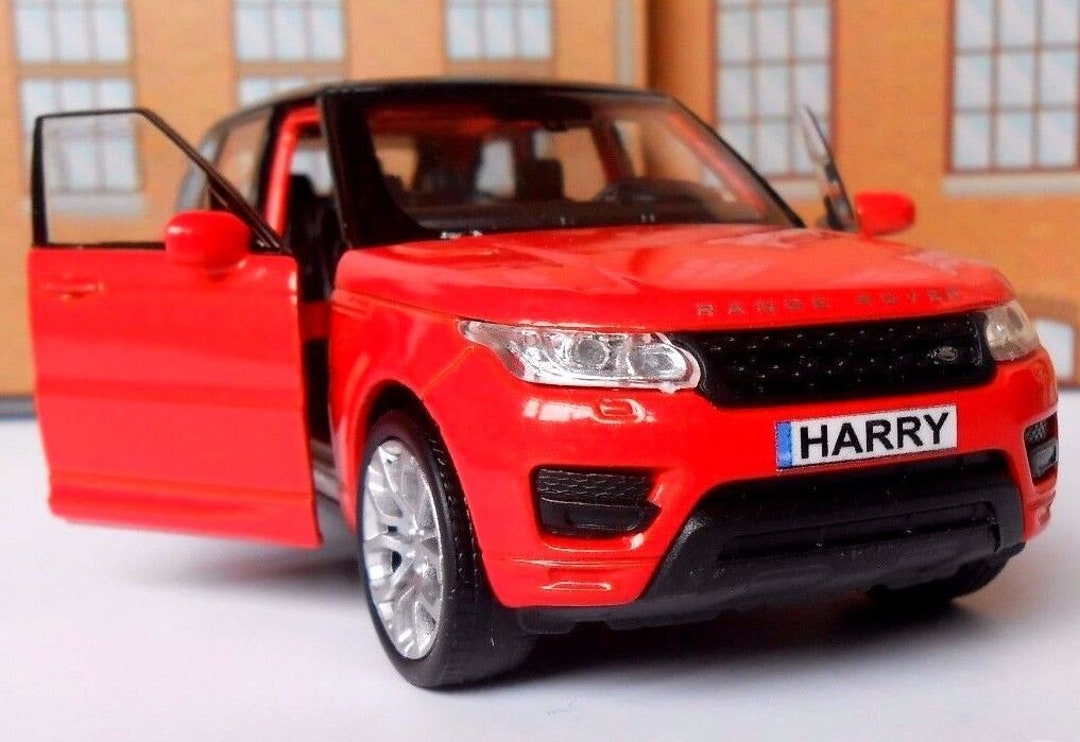 PERSONALISED PLATES Range Rover Sport Car Toy Car Orange Model Boy Girl ...