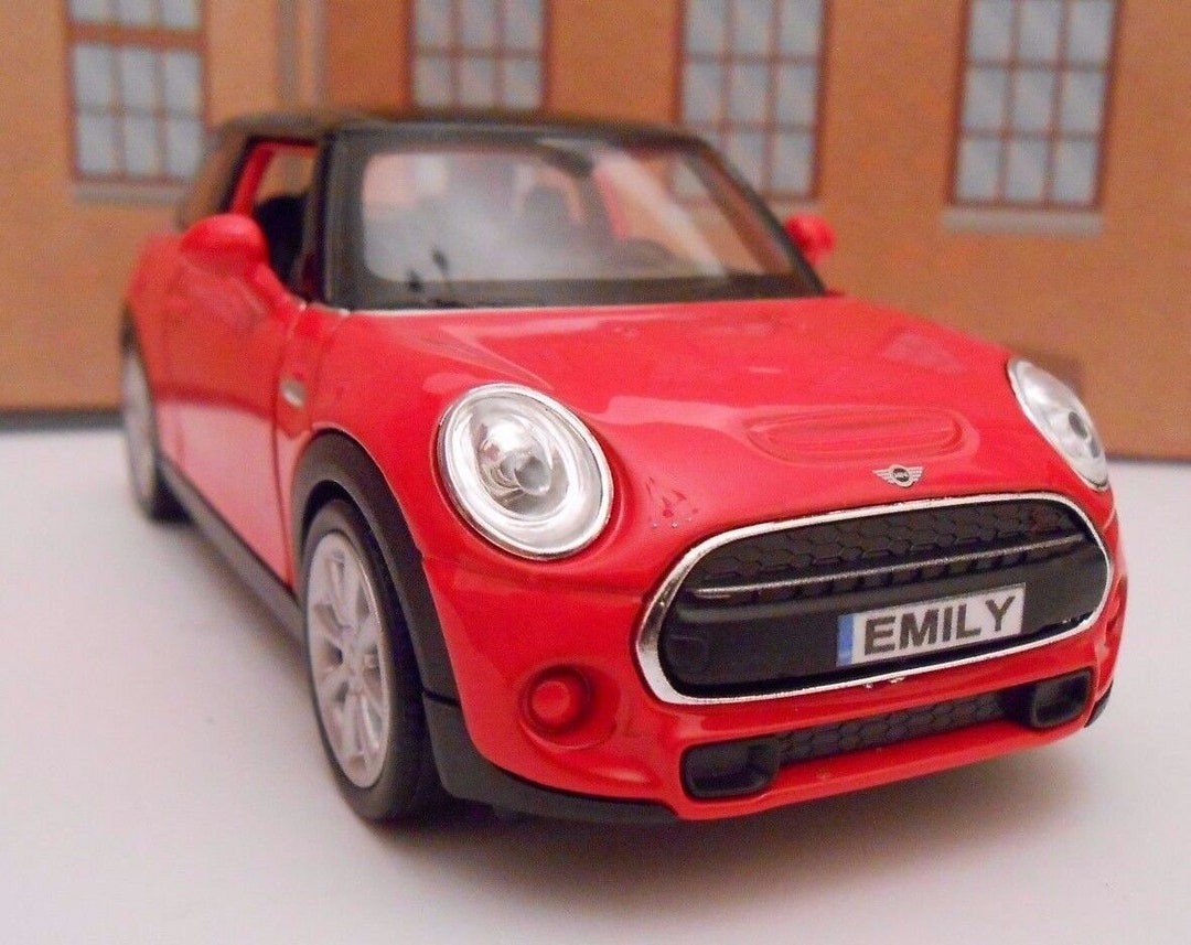 PERSONALISED PLATES MINI Red Car Toy Car Model Boy Girl Dad Mom Uncle ...