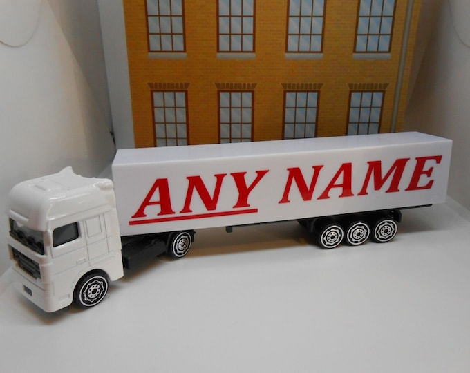 PERSONALISED NAME Toy Lorry Truck Toy Car Model Boy Girl Dad Mom Uncle ...
